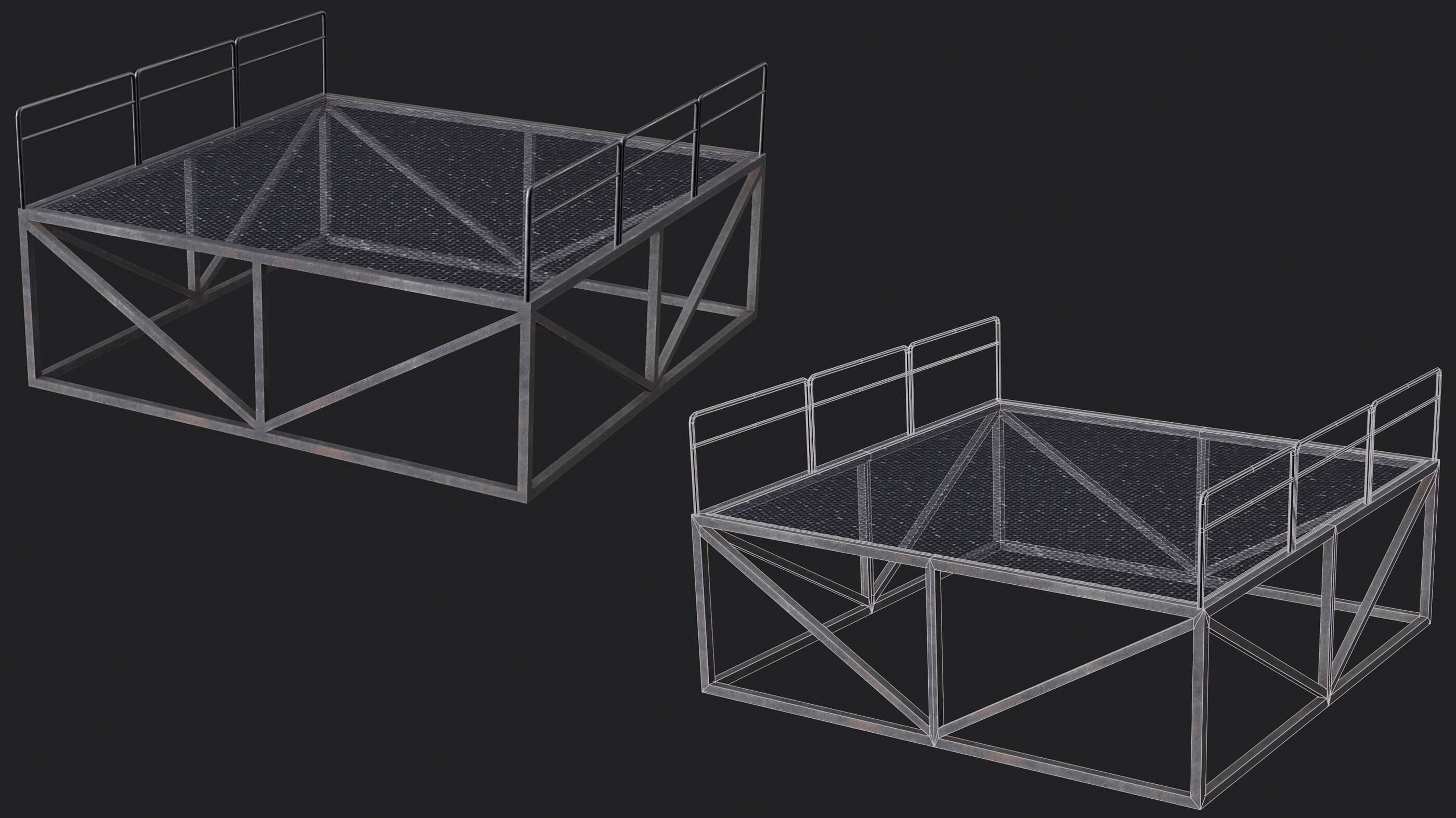 Set of 13 Modular Military Platforms - 3D Model by iQuon
