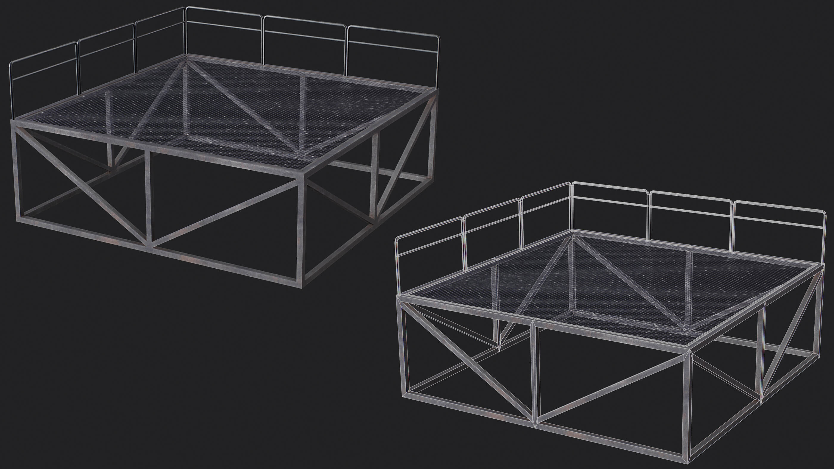 Set of 13 Modular Military Platforms - 3D Model by iQuon