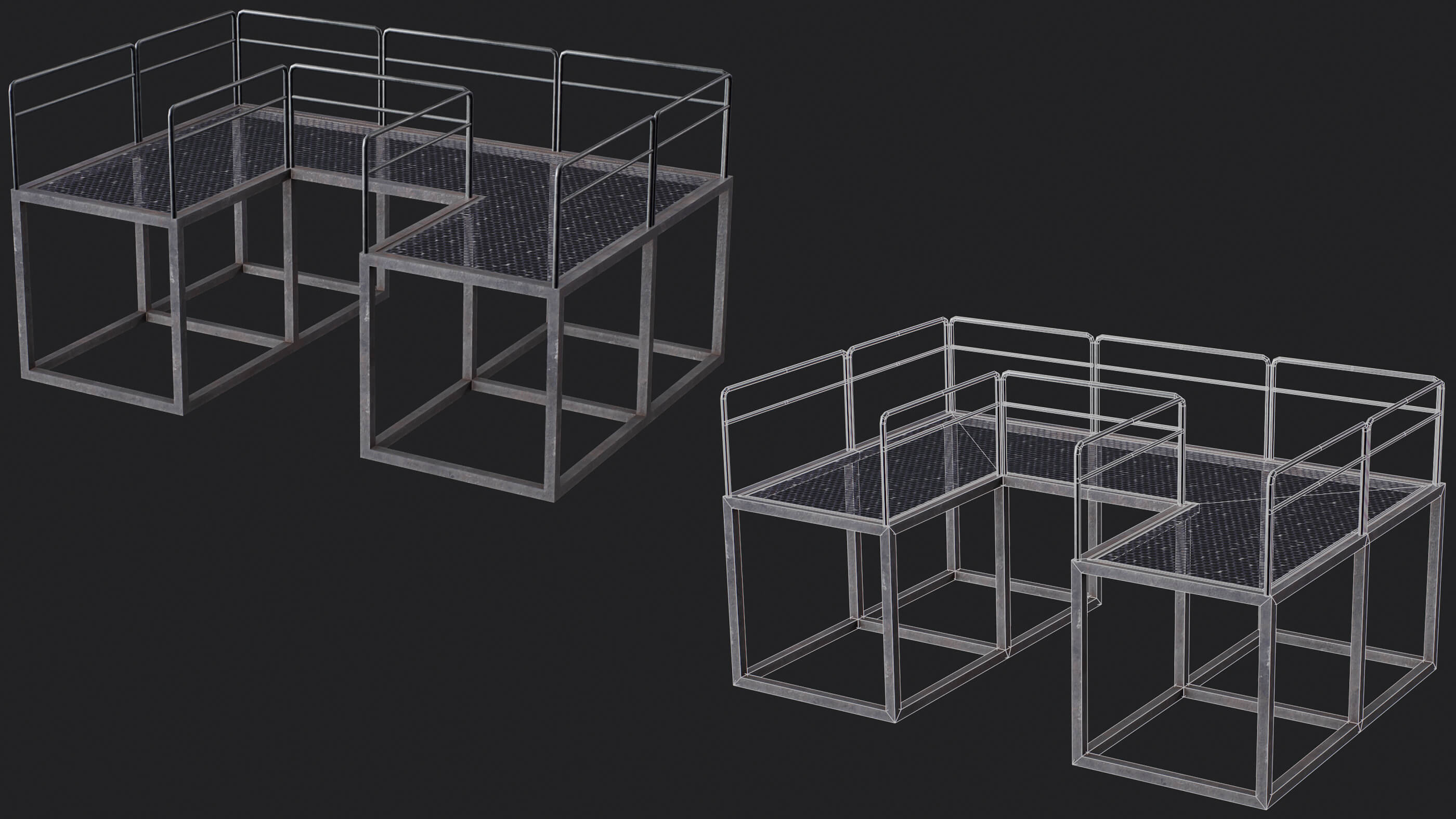 Set of 13 Modular Military Platforms - 3D Model by iQuon