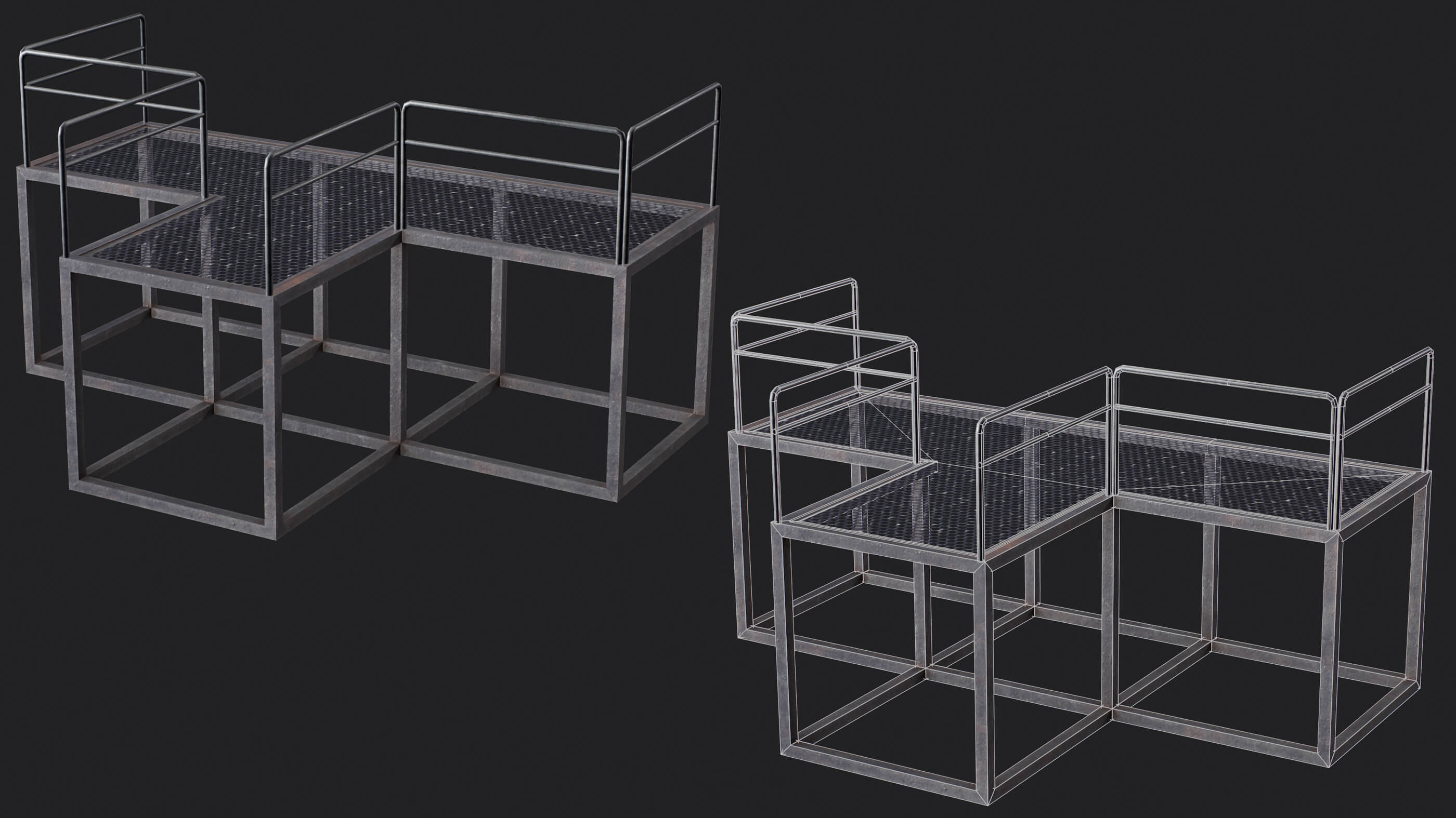 Set of 13 Modular Military Platforms - 3D Model by iQuon