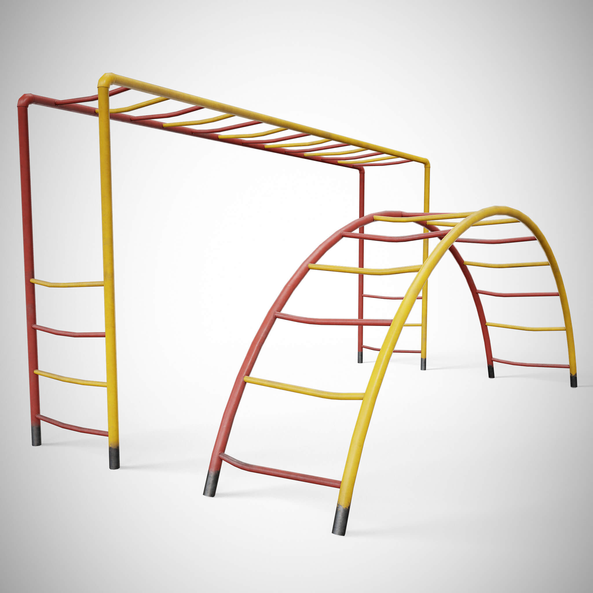 Set of 2 Painted Playground Monkey Bars - 3D Model by iQuon