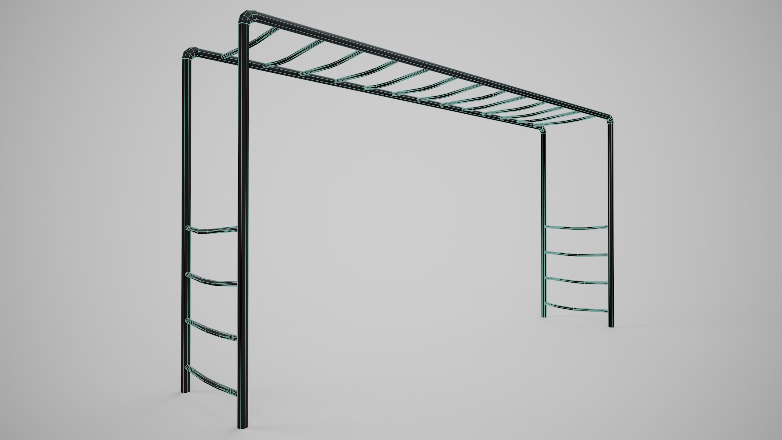 Set of 2 Painted Playground Monkey Bars - 3D Model by iQuon