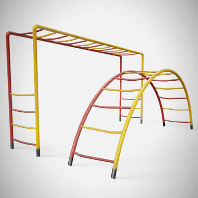Set of 2 Painted Playground Monkey Bars - 3D Model by iQuon