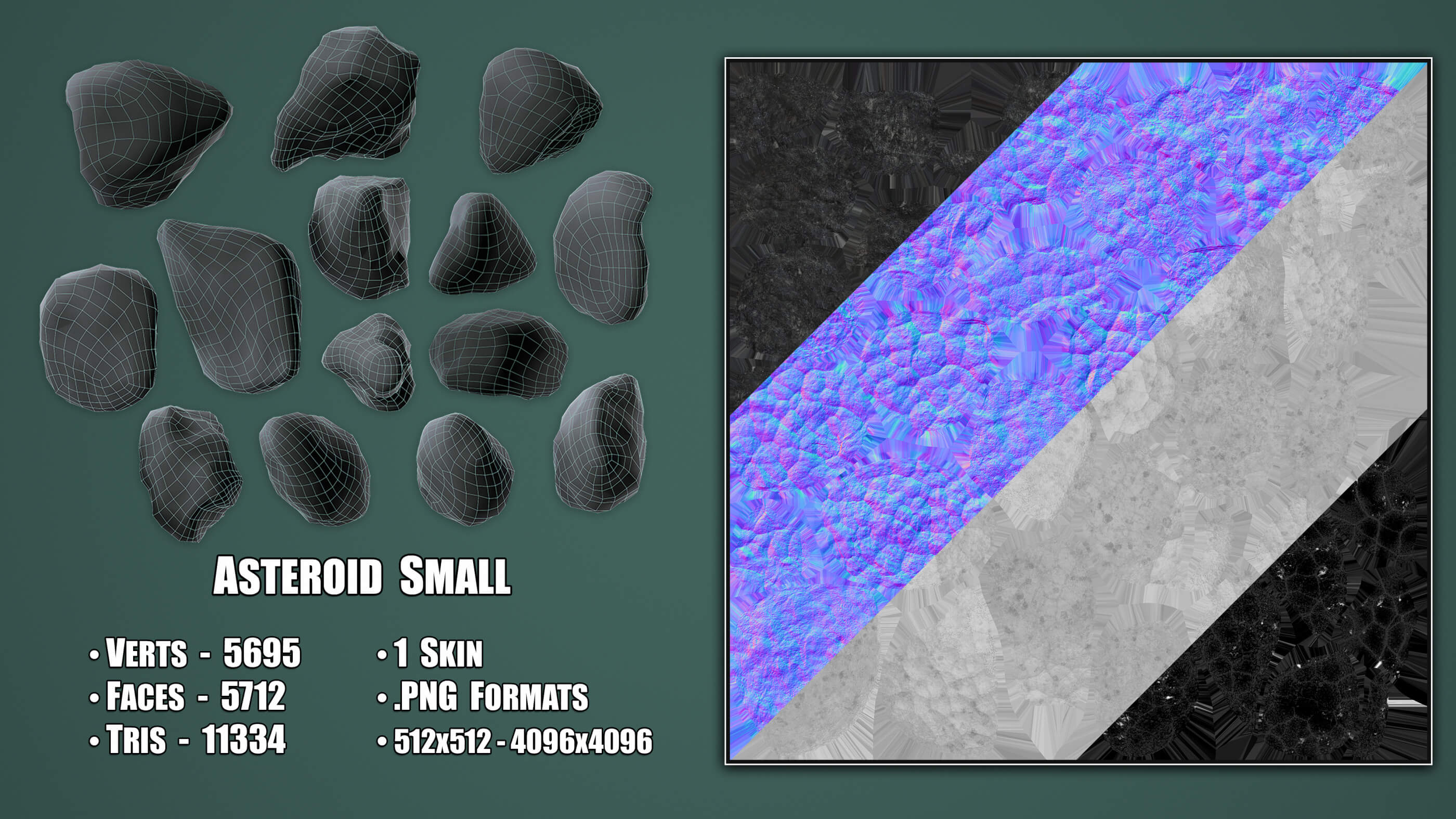 Set of 22 Asteroids - 3D Model by iQuon