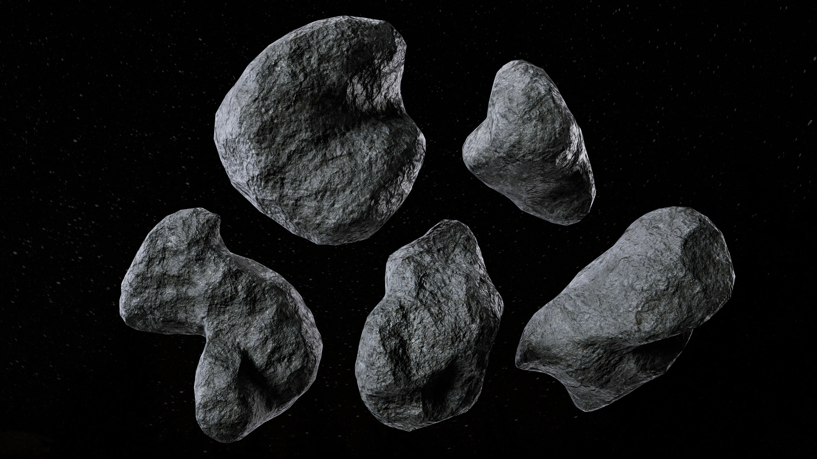 Set of 22 Asteroids - 3D Model by iQuon