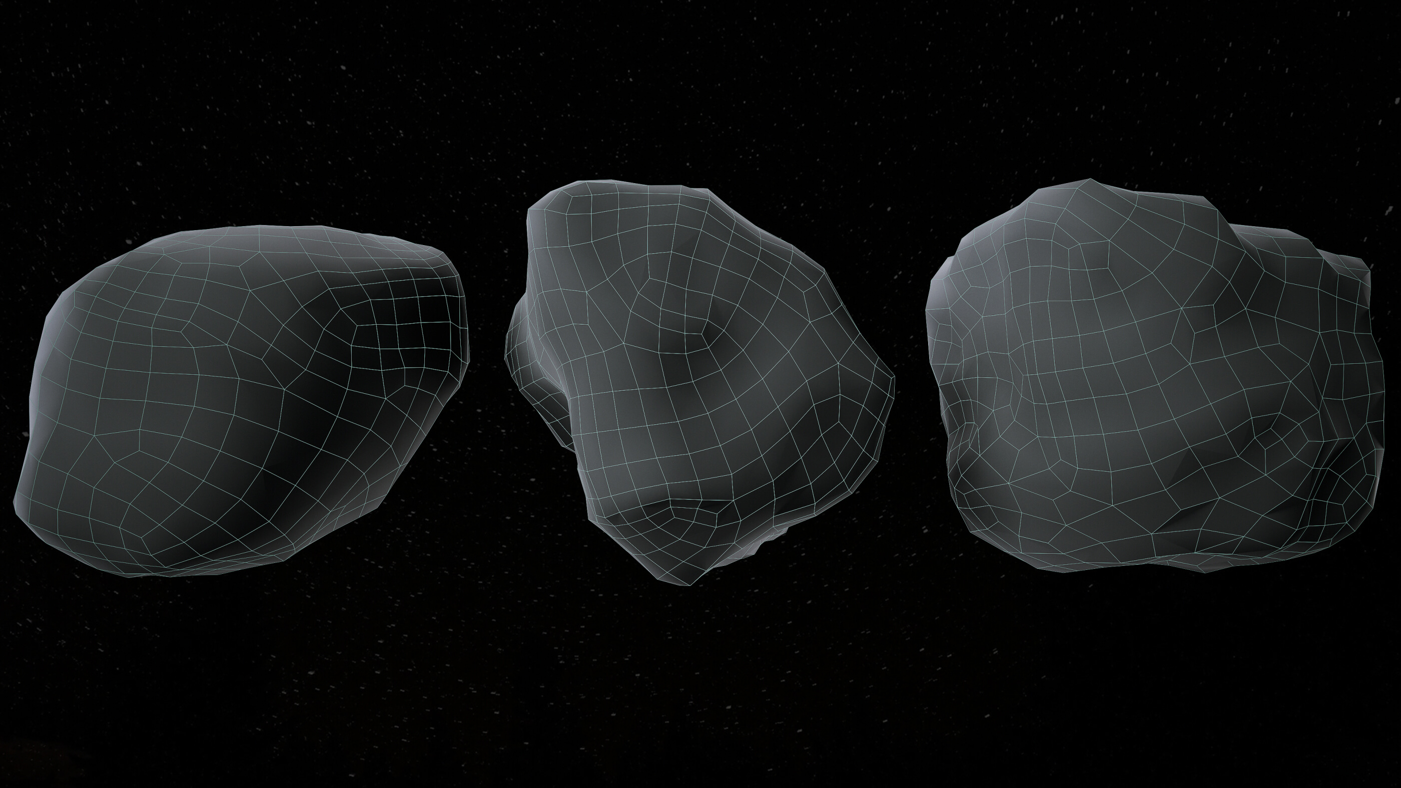 Set of 22 Asteroids - 3D Model by iQuon