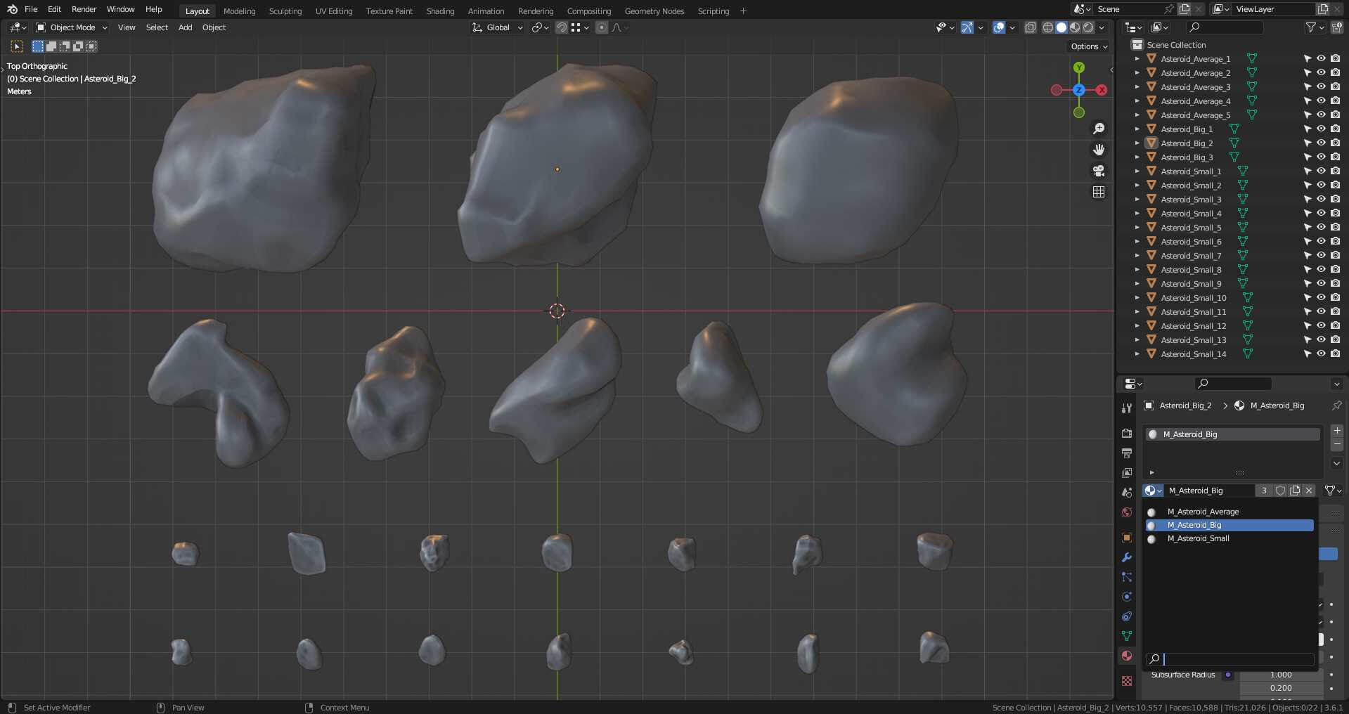 Set of 22 Asteroids - 3D Model by iQuon
