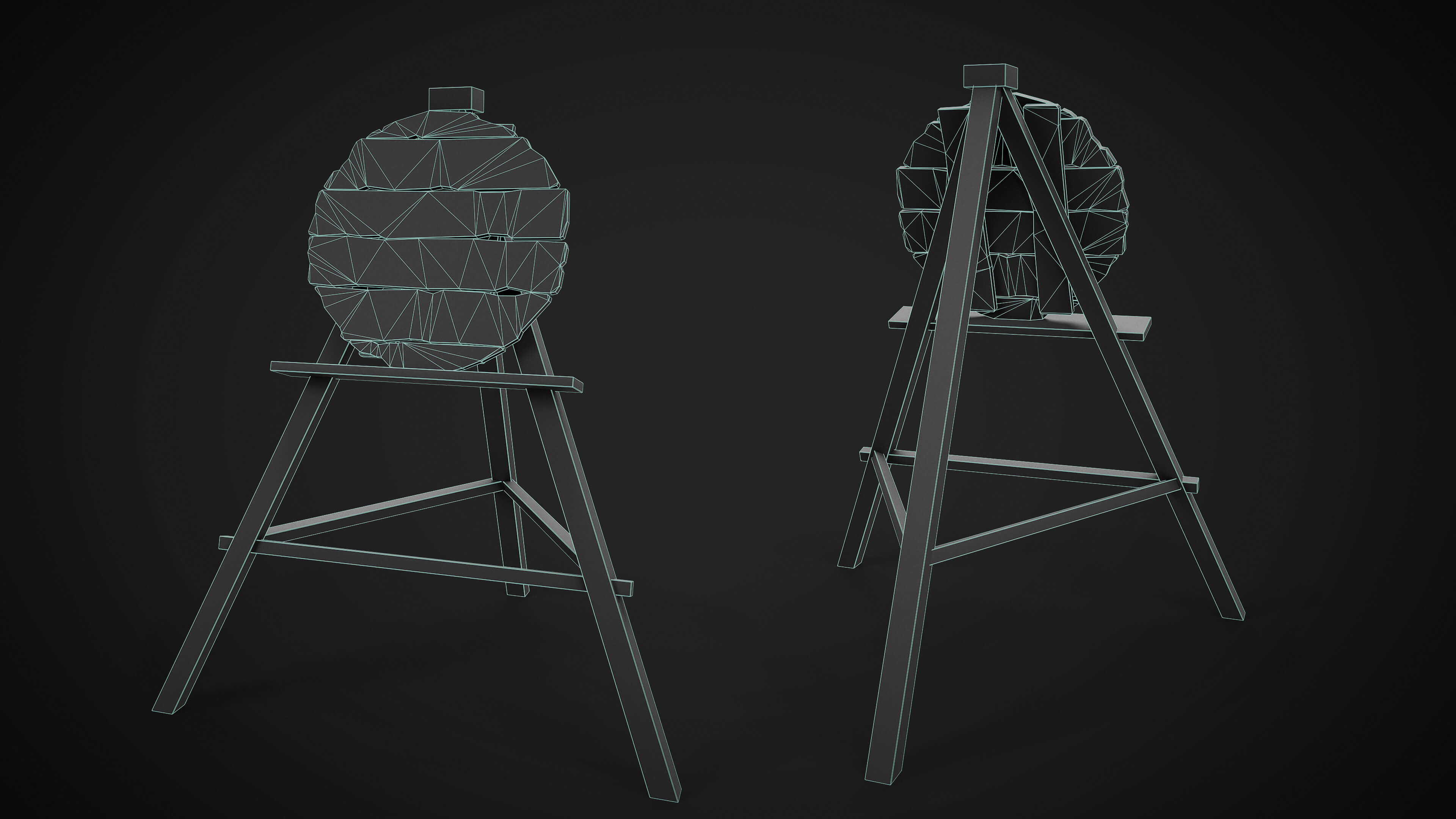 Set of 3 Medieval Training Wooden Targets - 3D Model by iQuon