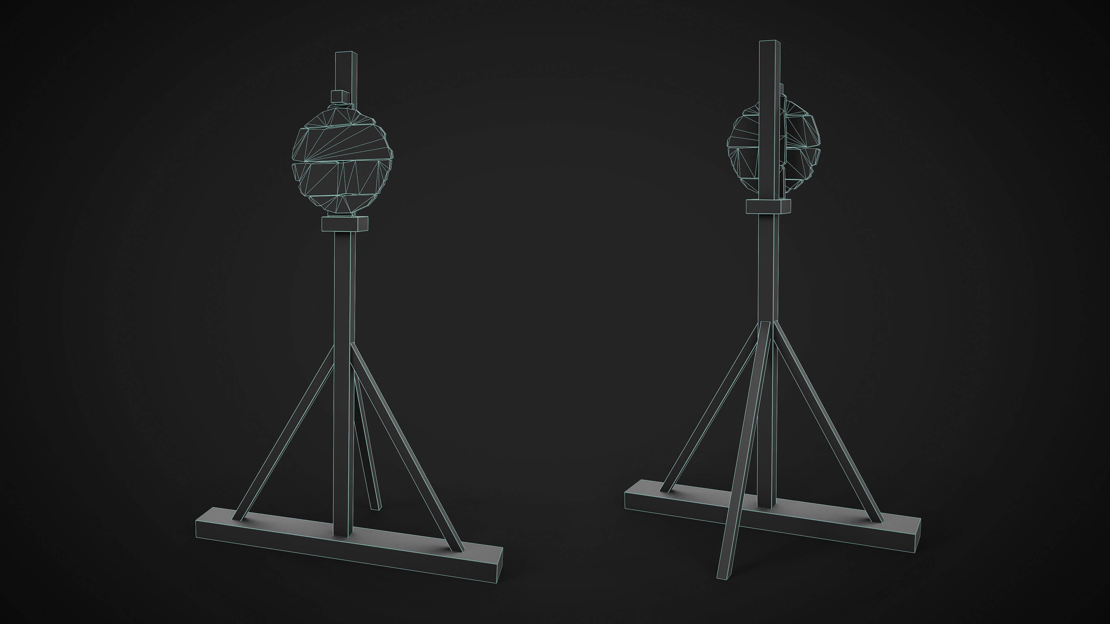 Set of 3 Medieval Training Wooden Targets - 3D Model by iQuon