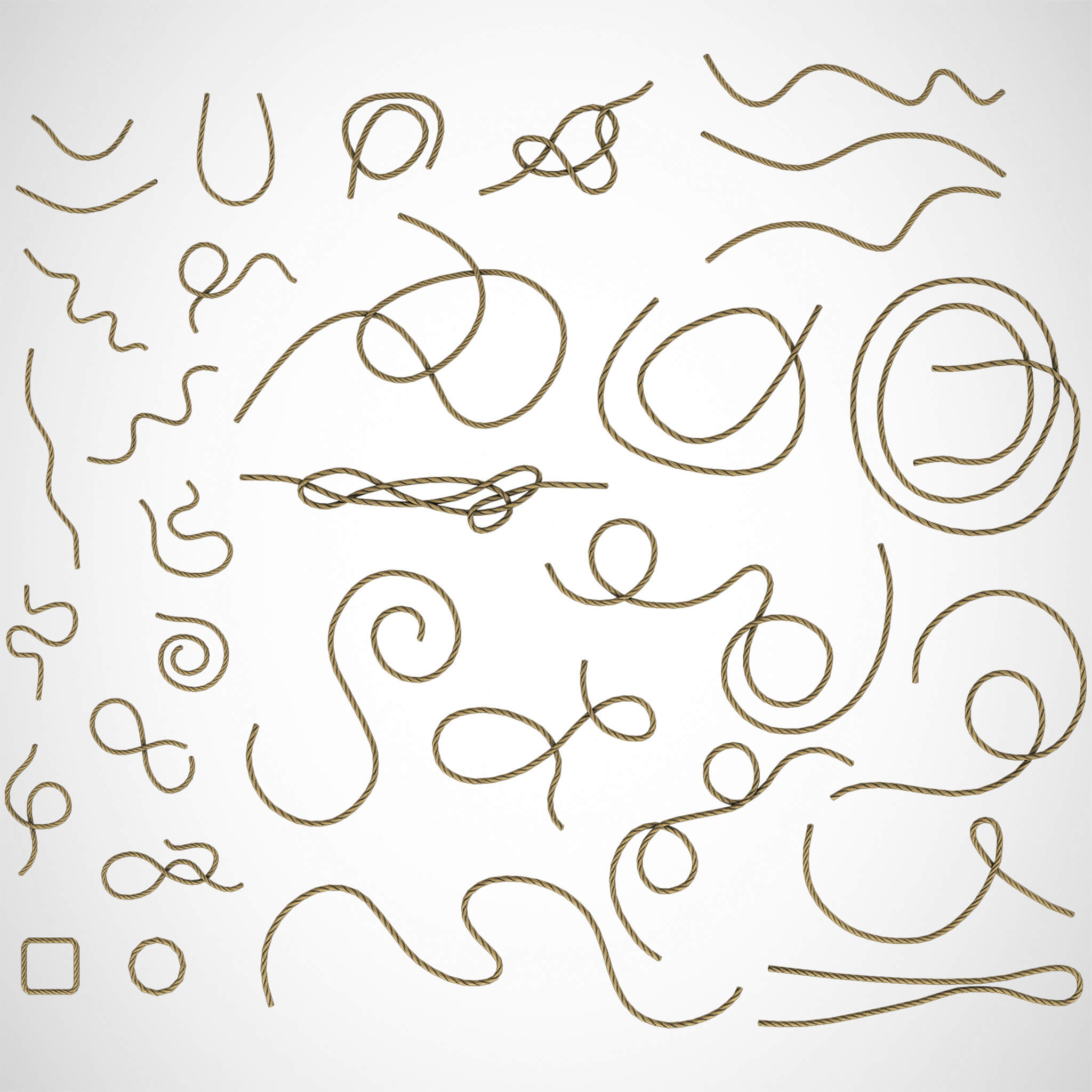 Set of 32 Ropes Kitbash - 3D Model by iQuon