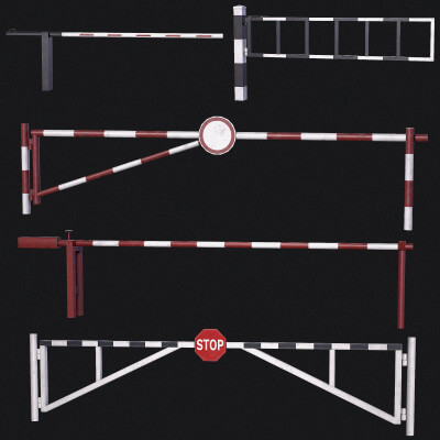 Set of 5 Barriers - 3D Model by iQuon