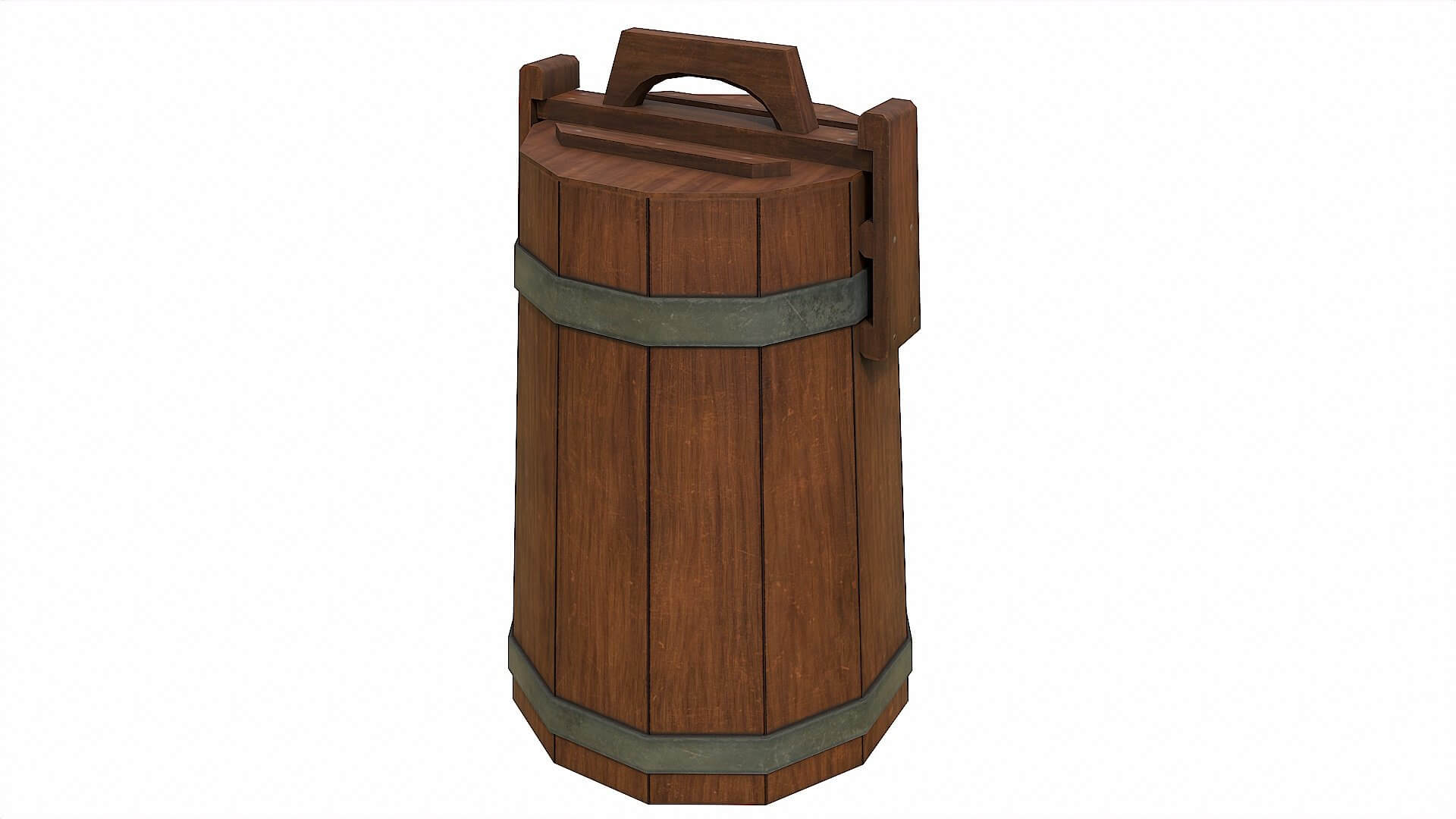 Set of 6 Medieval Wooden Barrels and Buckets - 3D Model by iQuon