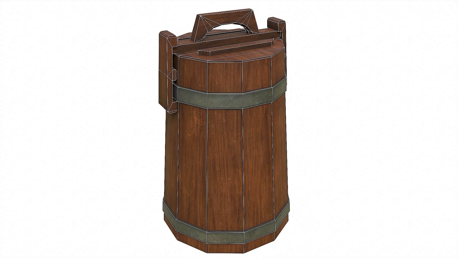 Set of 6 Medieval Wooden Barrels and Buckets - 3D Model by iQuon