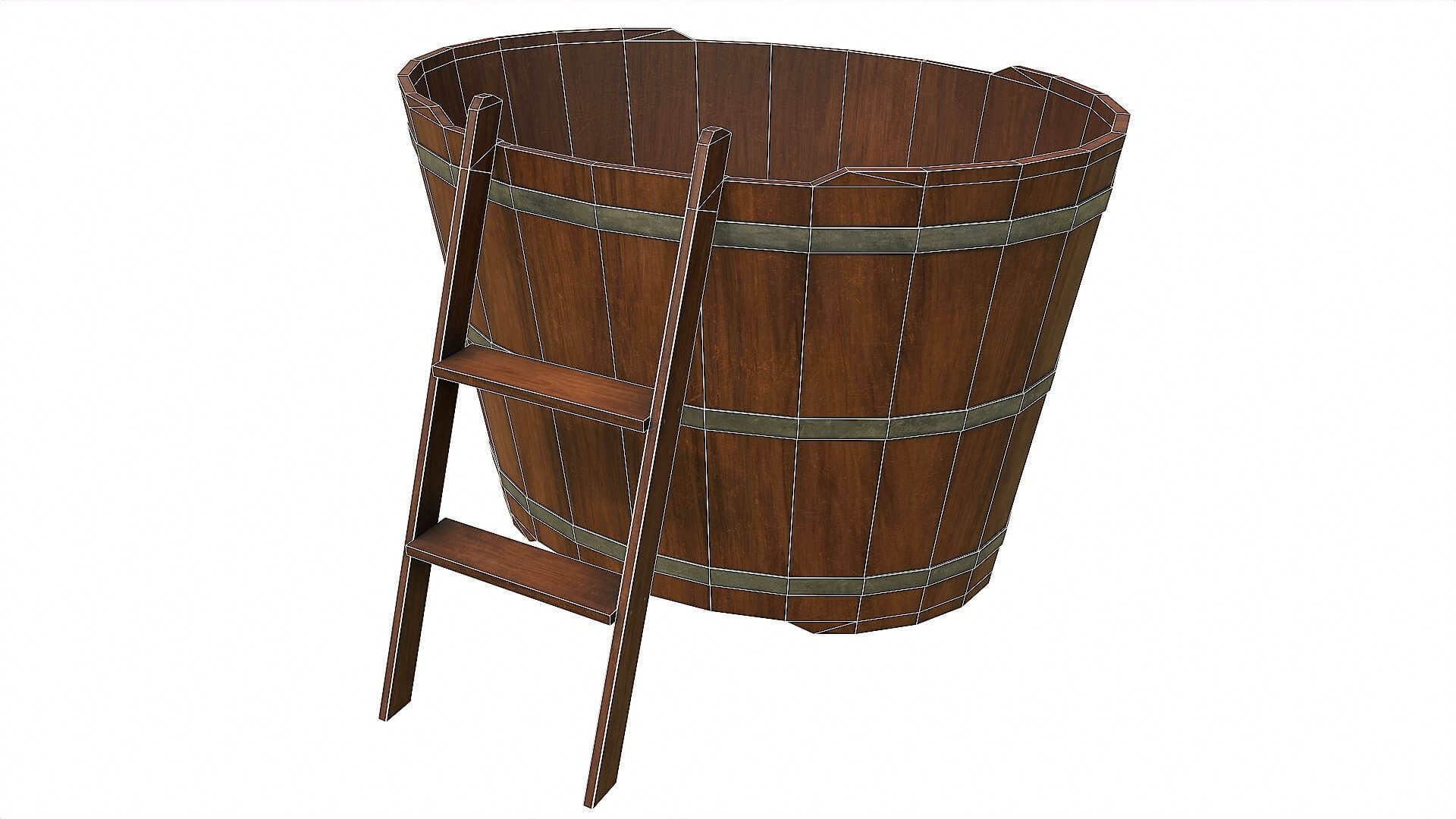 Set of 6 Medieval Wooden Barrels and Buckets - 3D Model by iQuon