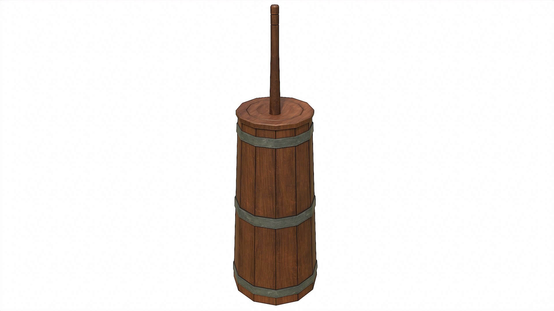 Set of 6 Medieval Wooden Barrels and Buckets - 3D Model by iQuon