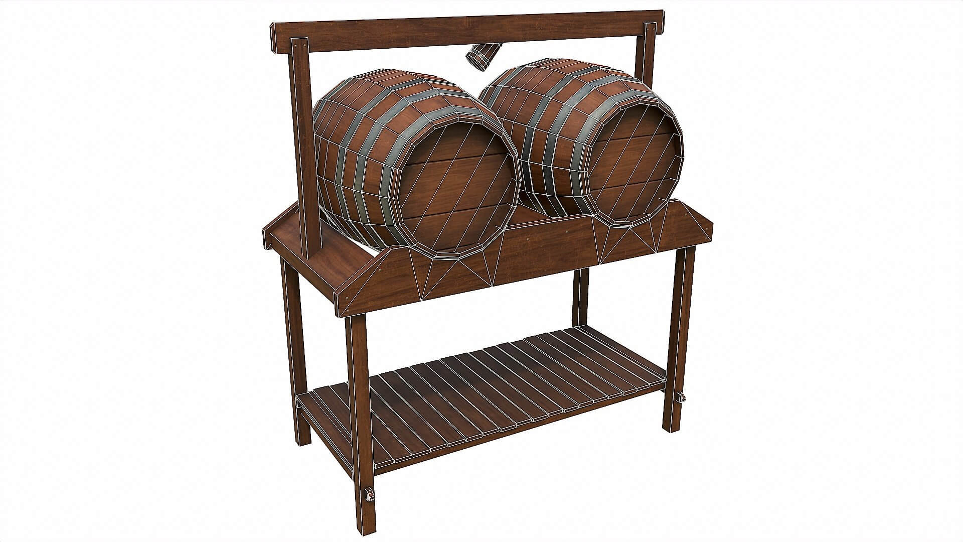 Set of 6 Medieval Wooden Barrels and Buckets - 3D Model by iQuon