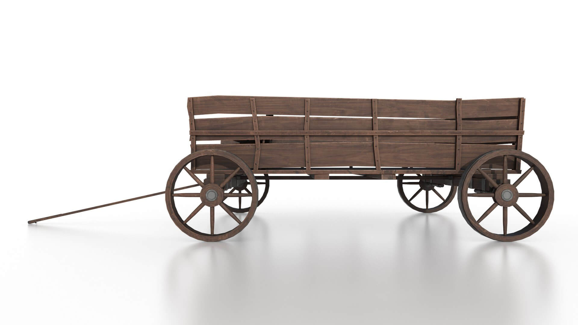 Western - Wooden Wagon 3D Model by iQuon