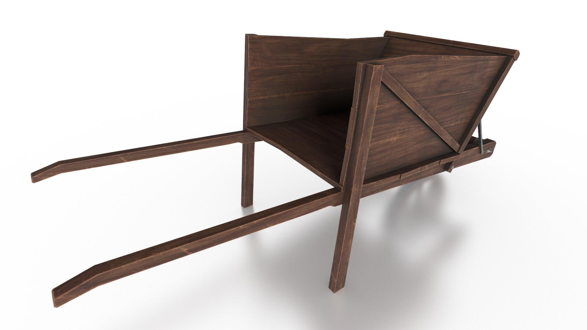 Western - Wooden Wheelbarrow 3D Model by iQuon