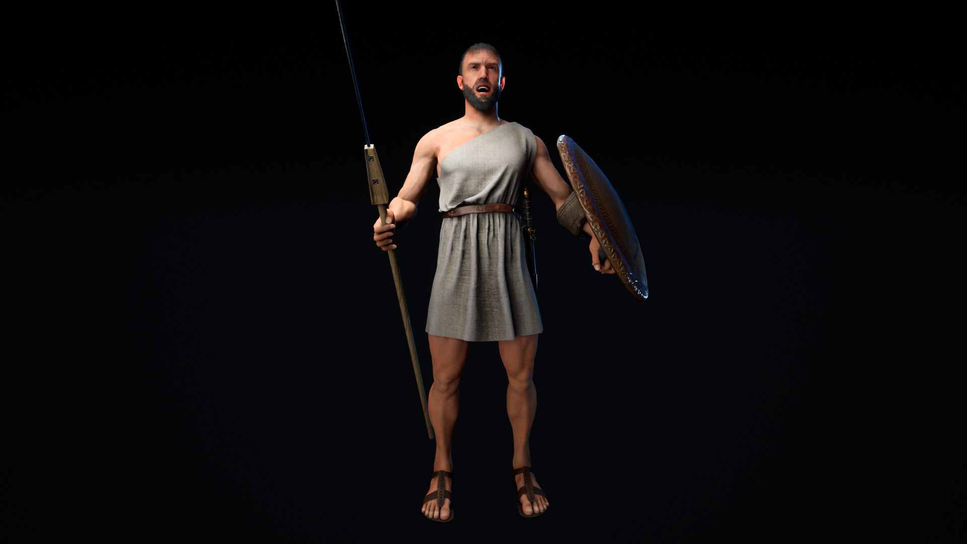 Realistic Spartan character - 3D Model by IronRus
