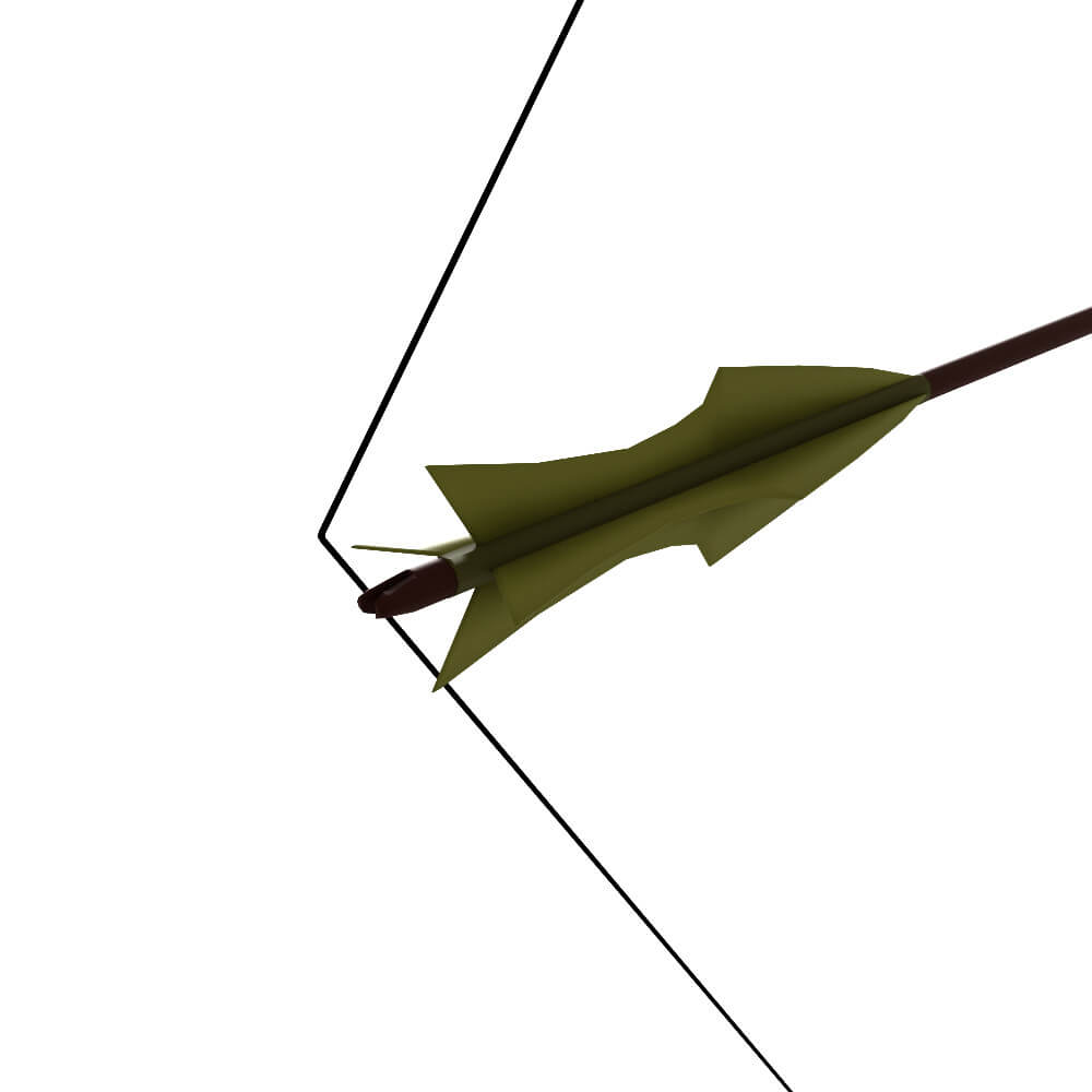 Low Poly Bow Arrow - Free 3D Model by ismetcam