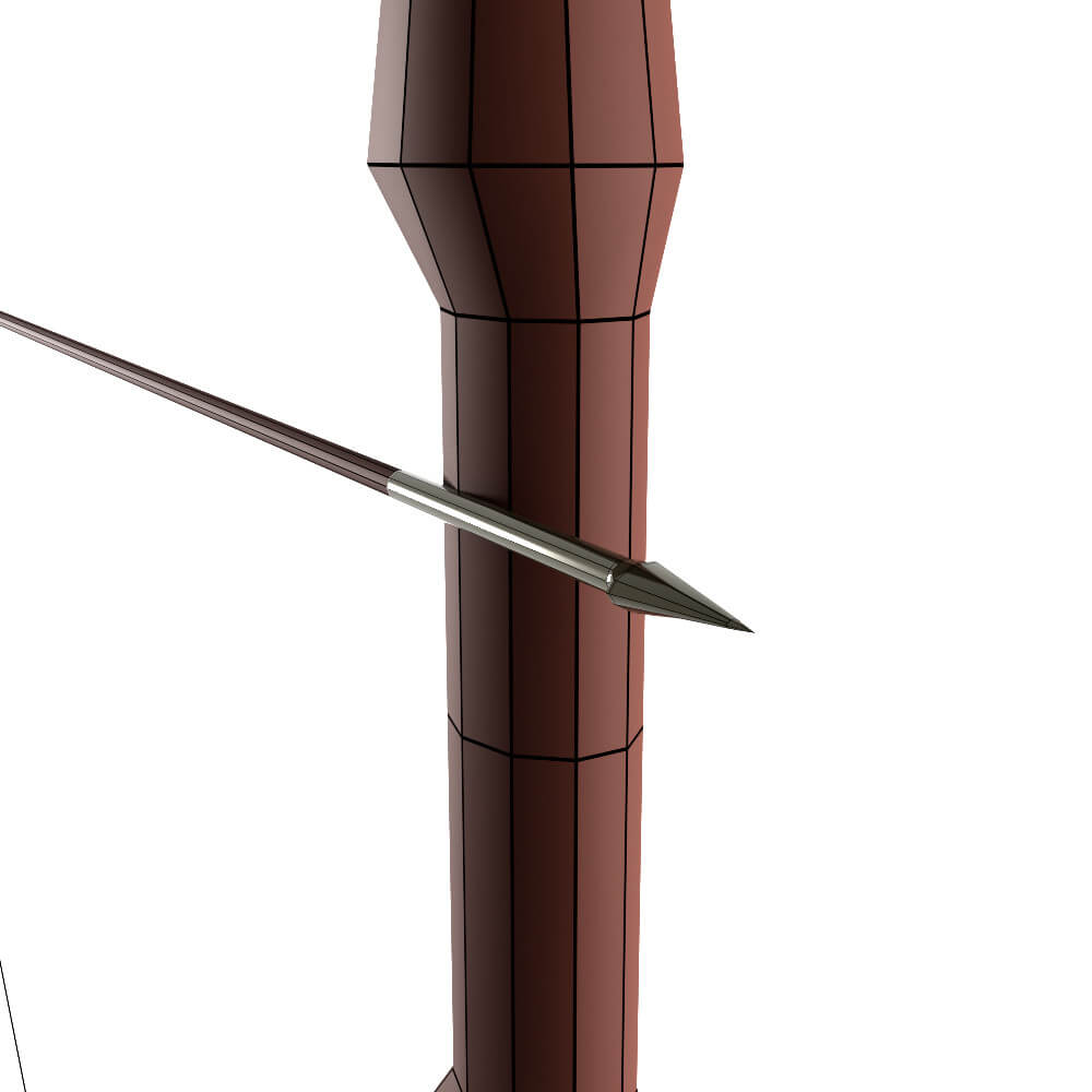 Low Poly Bow Arrow - Free 3D Model by ismetcam