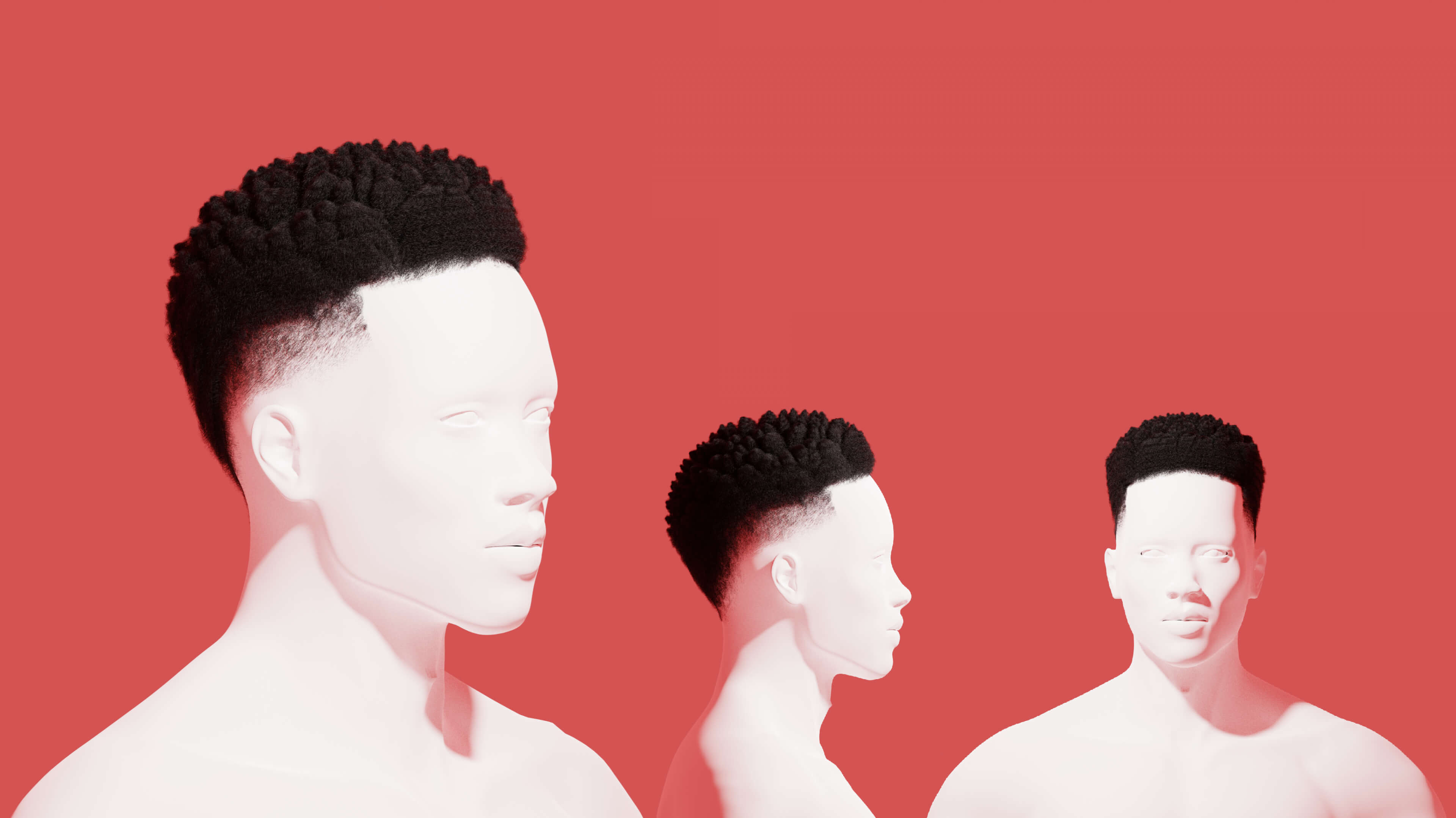 Afro Sponge Curl Fade Hairstyle - 3D Model by ItsAllInYour