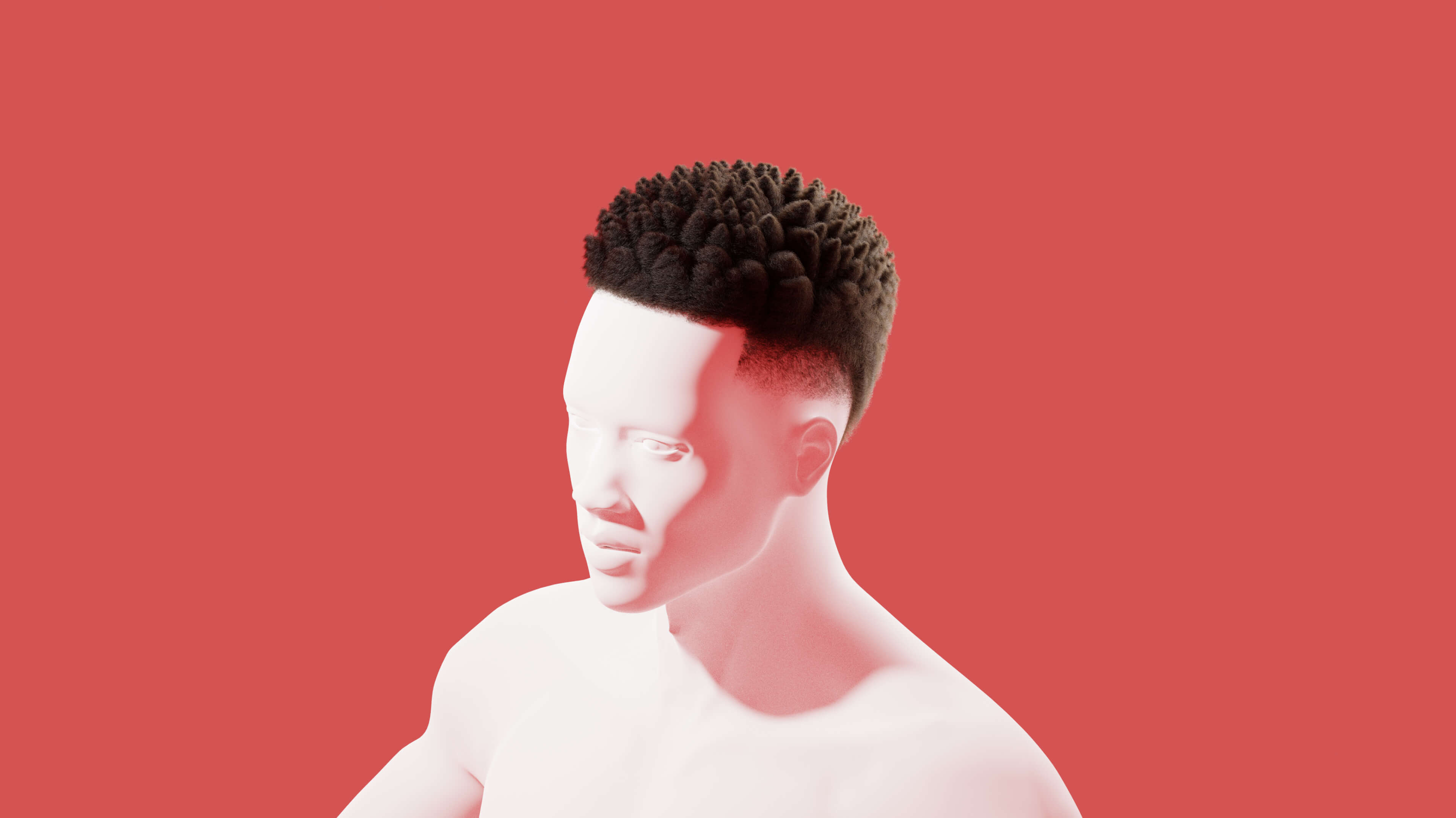 Afro Sponge Curl Fade Hairstyle - 3D Model by ItsAllInYour