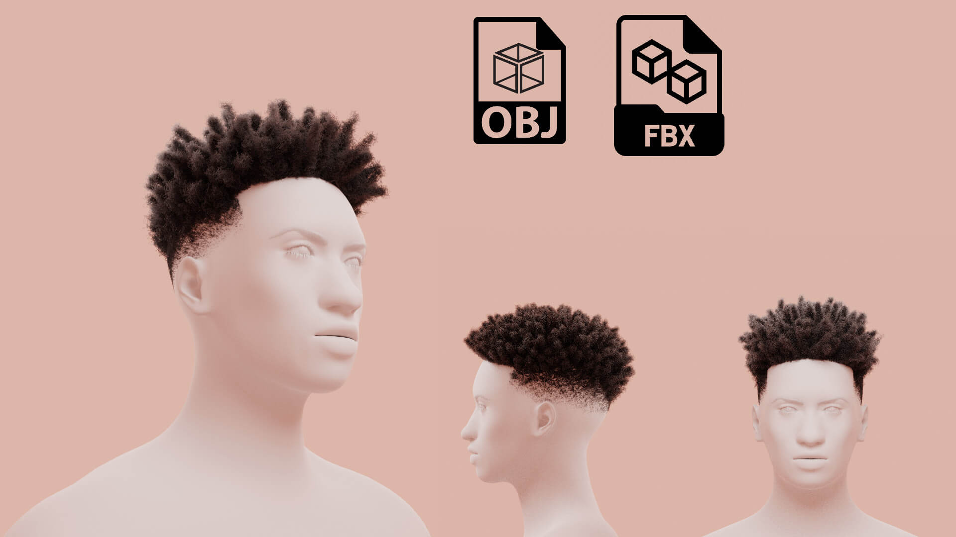 Afro Taper Fade Hairstyle - 3D Model by ItsAllInYour