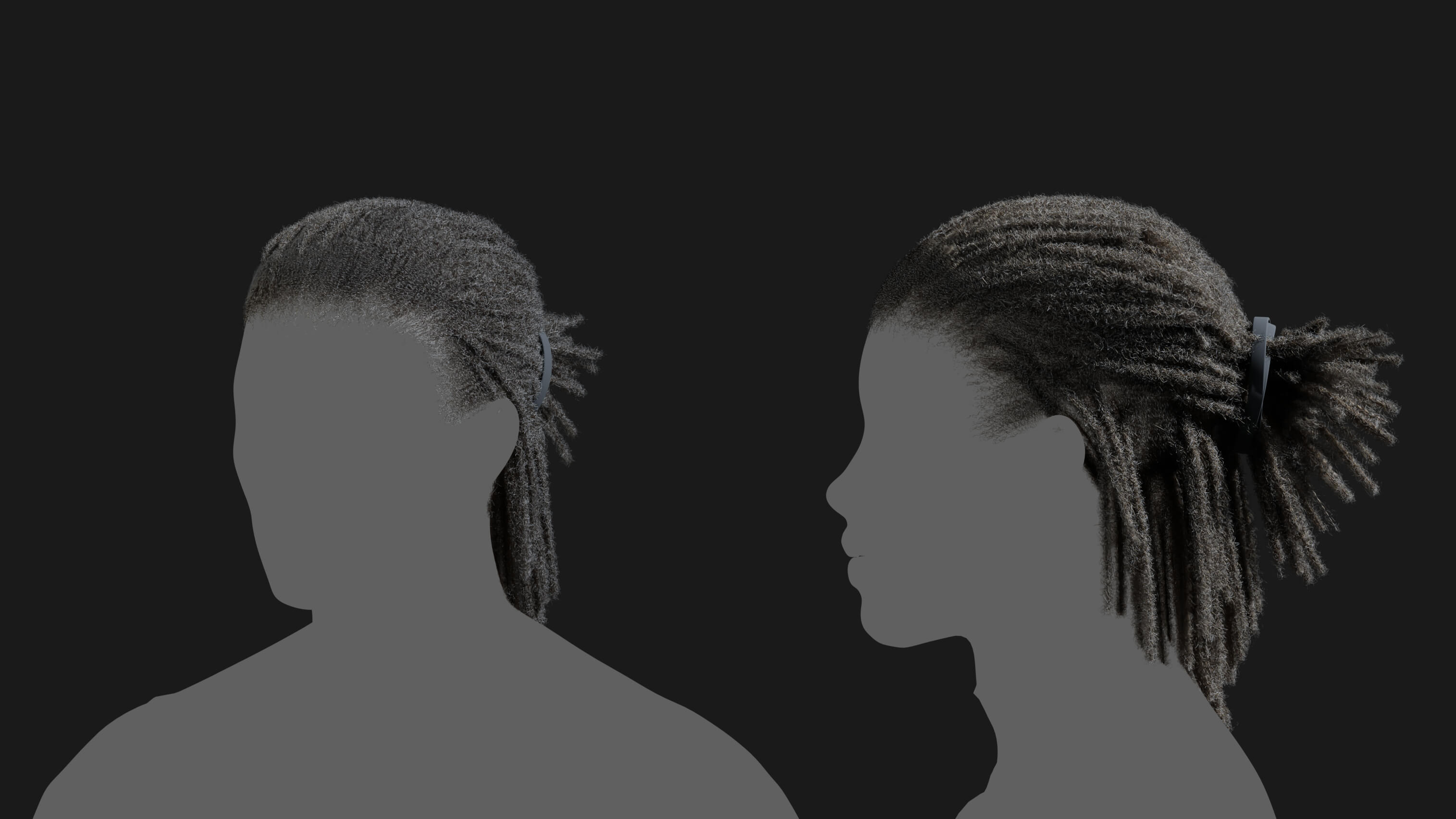 Dreadlocks Half Ponytail - 3D Model by ItsAllInYour