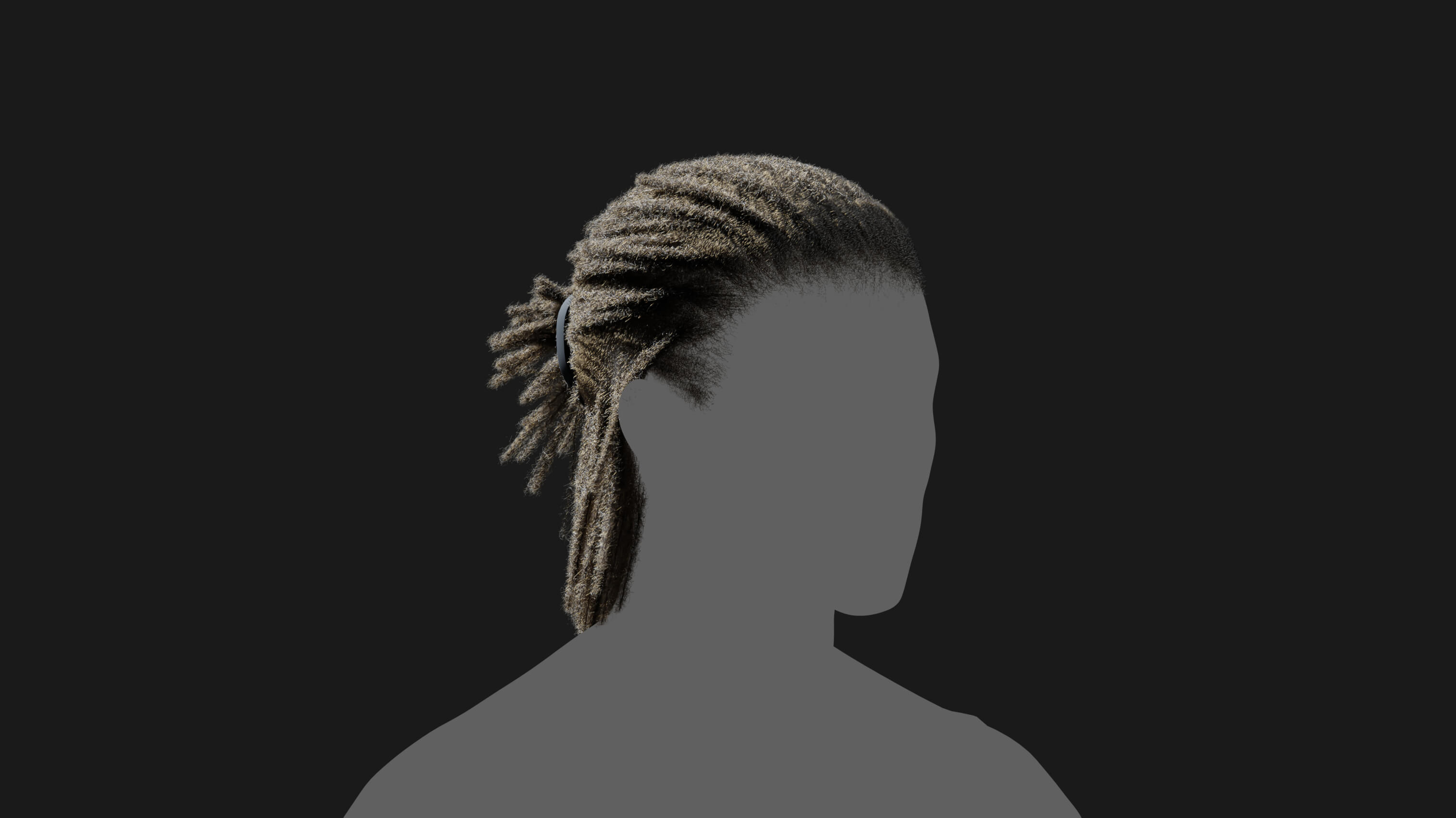 Dreadlocks Half Ponytail - 3D Model by ItsAllInYour