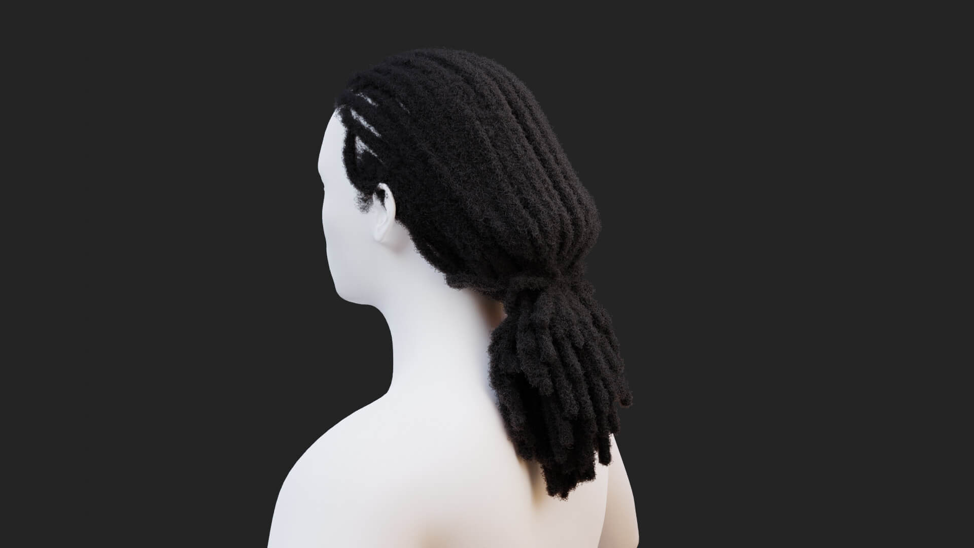 Dreadlocs Low Ponytail - 3D Model by ItsAllInYour