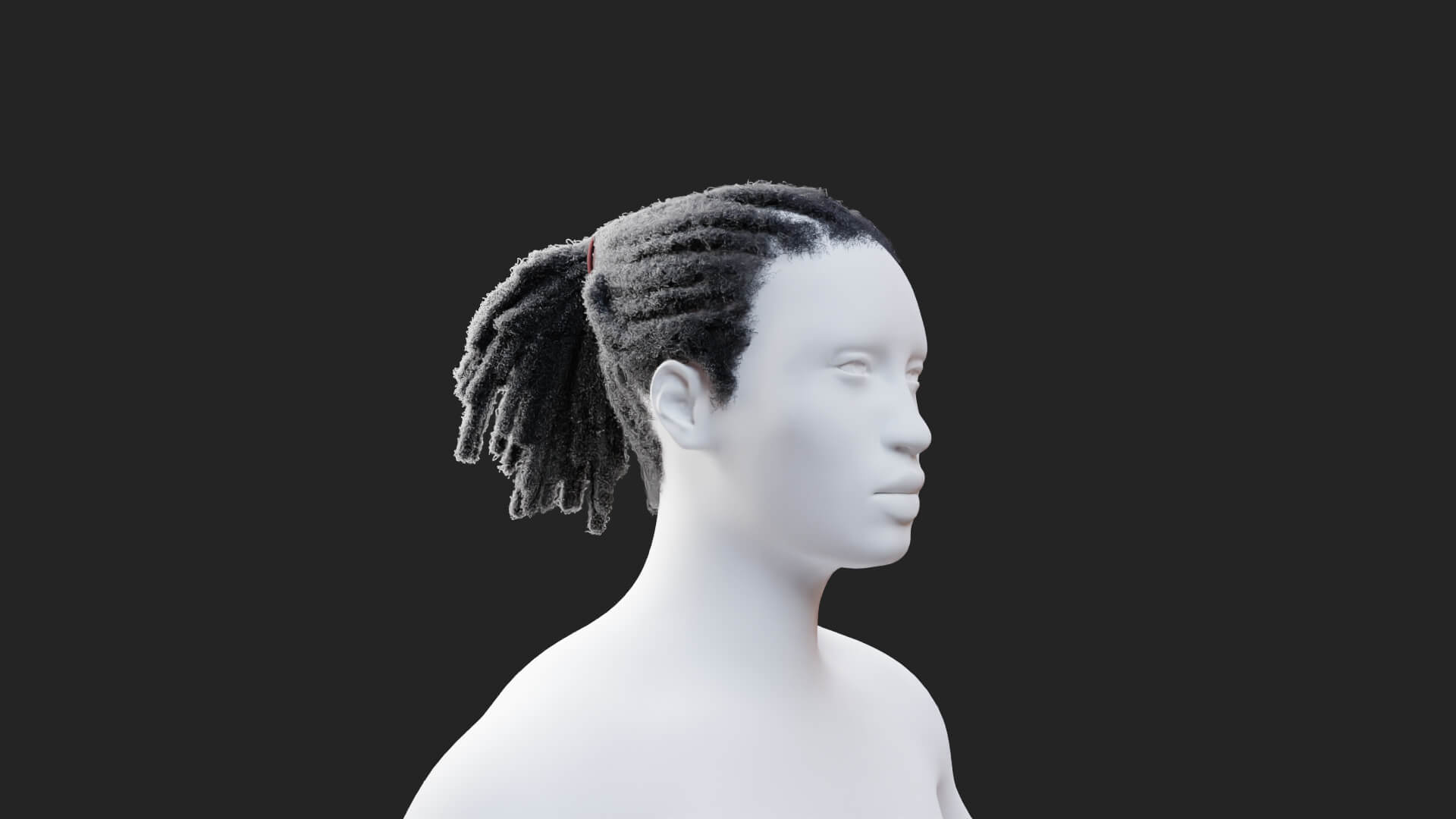 Dreadlocs Ponytail - 3D Model by ItsAllInYour