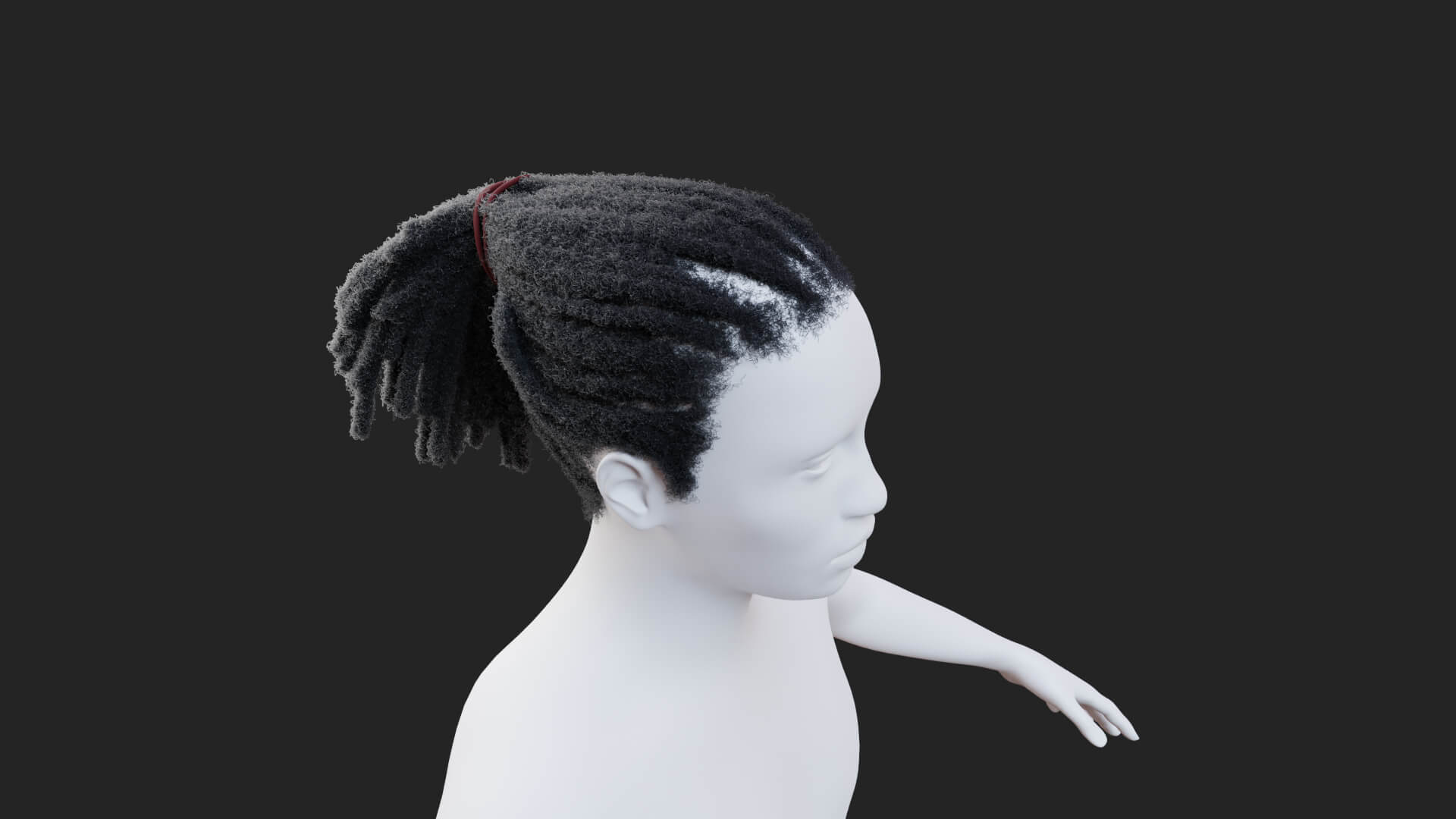 Dreadlocs Ponytail - 3D Model by ItsAllInYour