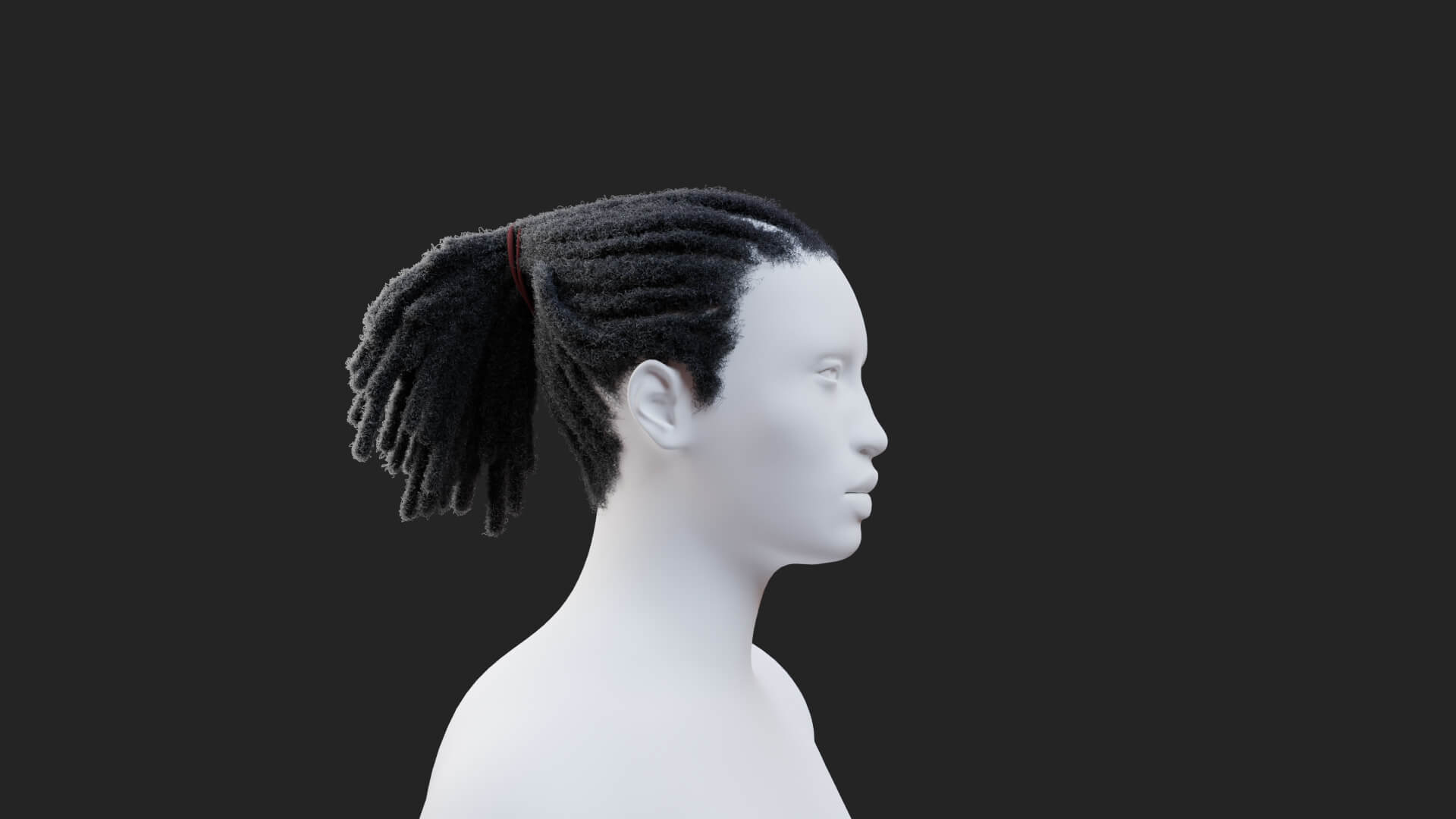 Dreadlocs Ponytail - 3D Model by ItsAllInYour