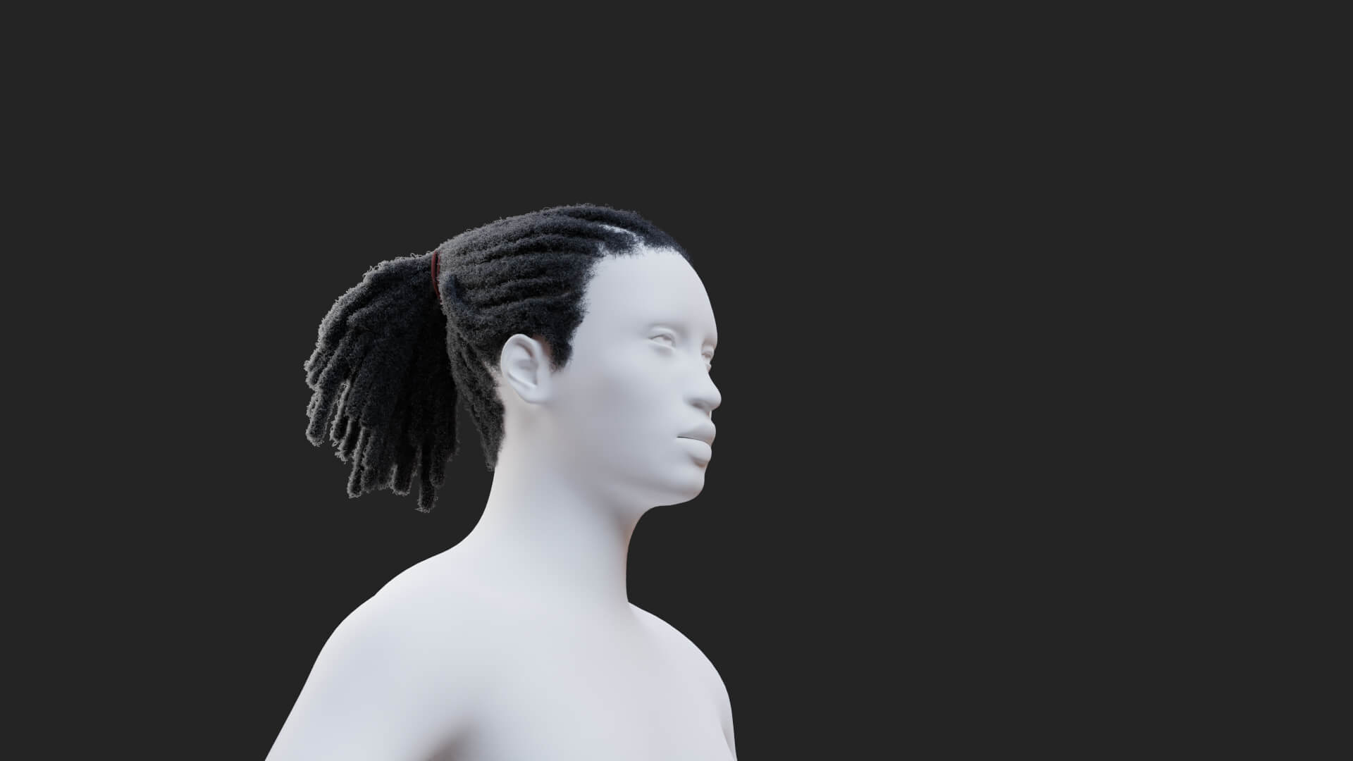 Dreadlocs Ponytail - 3D Model by ItsAllInYour