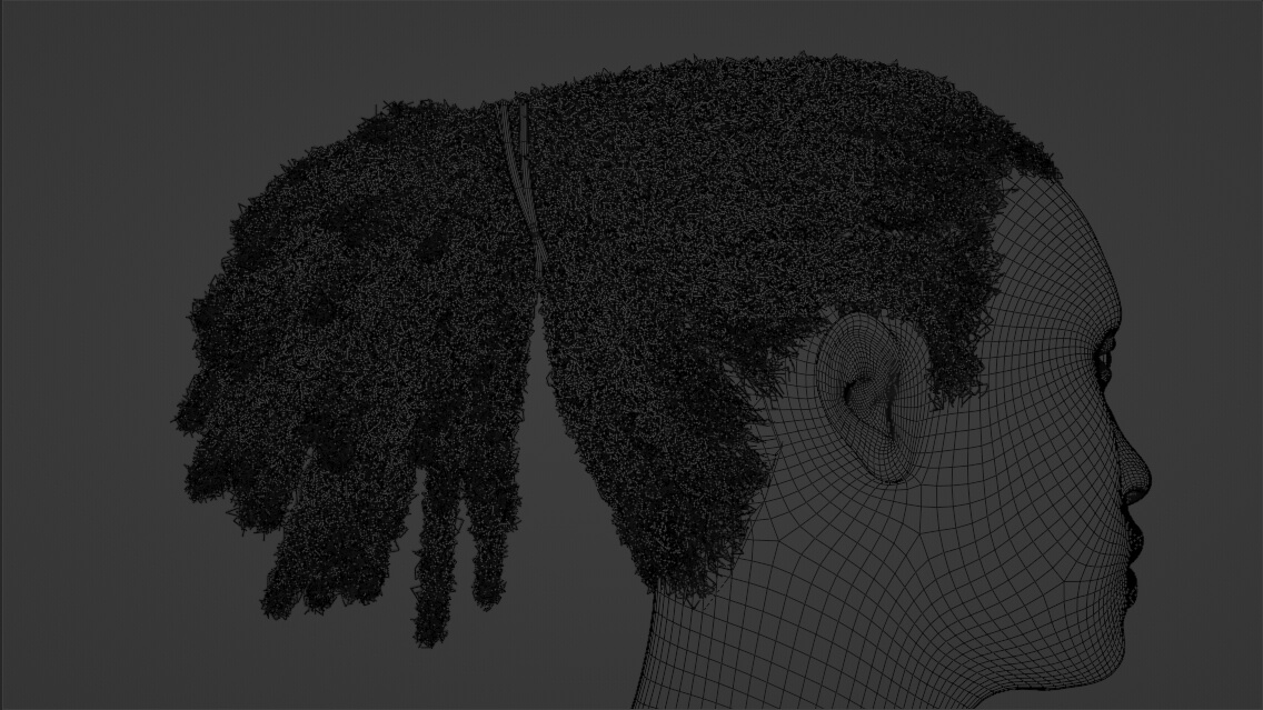 Dreadlocs Ponytail - 3D Model by ItsAllInYour