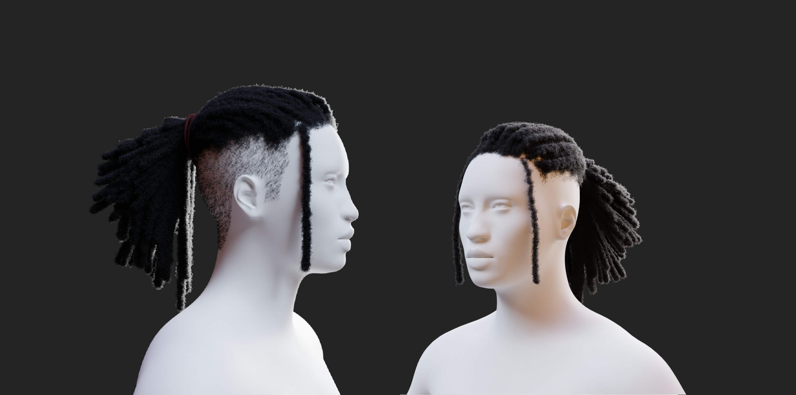 Dreadlocs Ponytail With Fade - 3D Model by ItsAllInYour