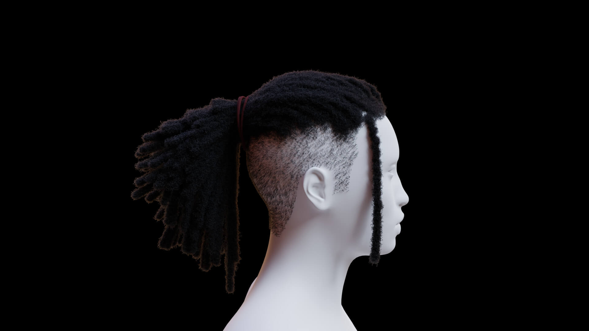 Dreadlocs Ponytail With Fade - 3D Model by ItsAllInYour