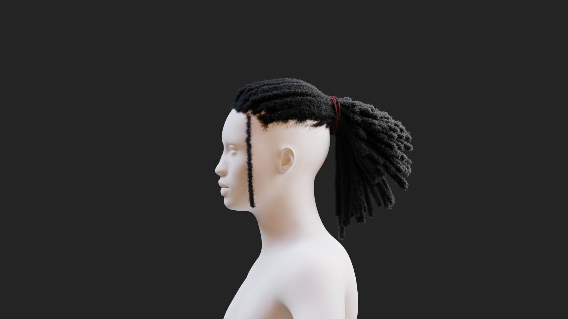 Dreadlocs Ponytail With Fade - 3D Model by ItsAllInYour