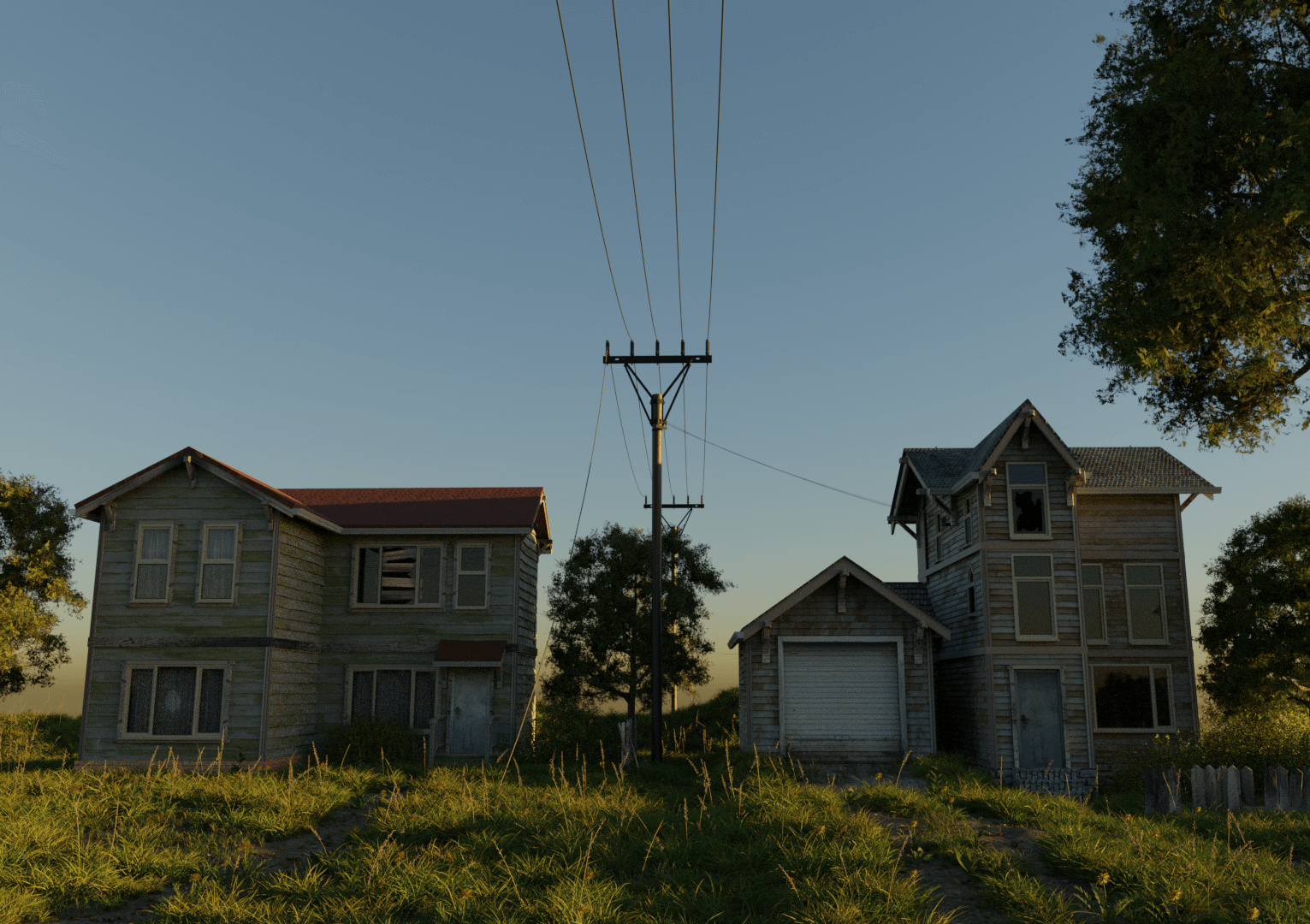 Derelict Neighbourhood 3D Render, Digital Art by ItsAllInYour