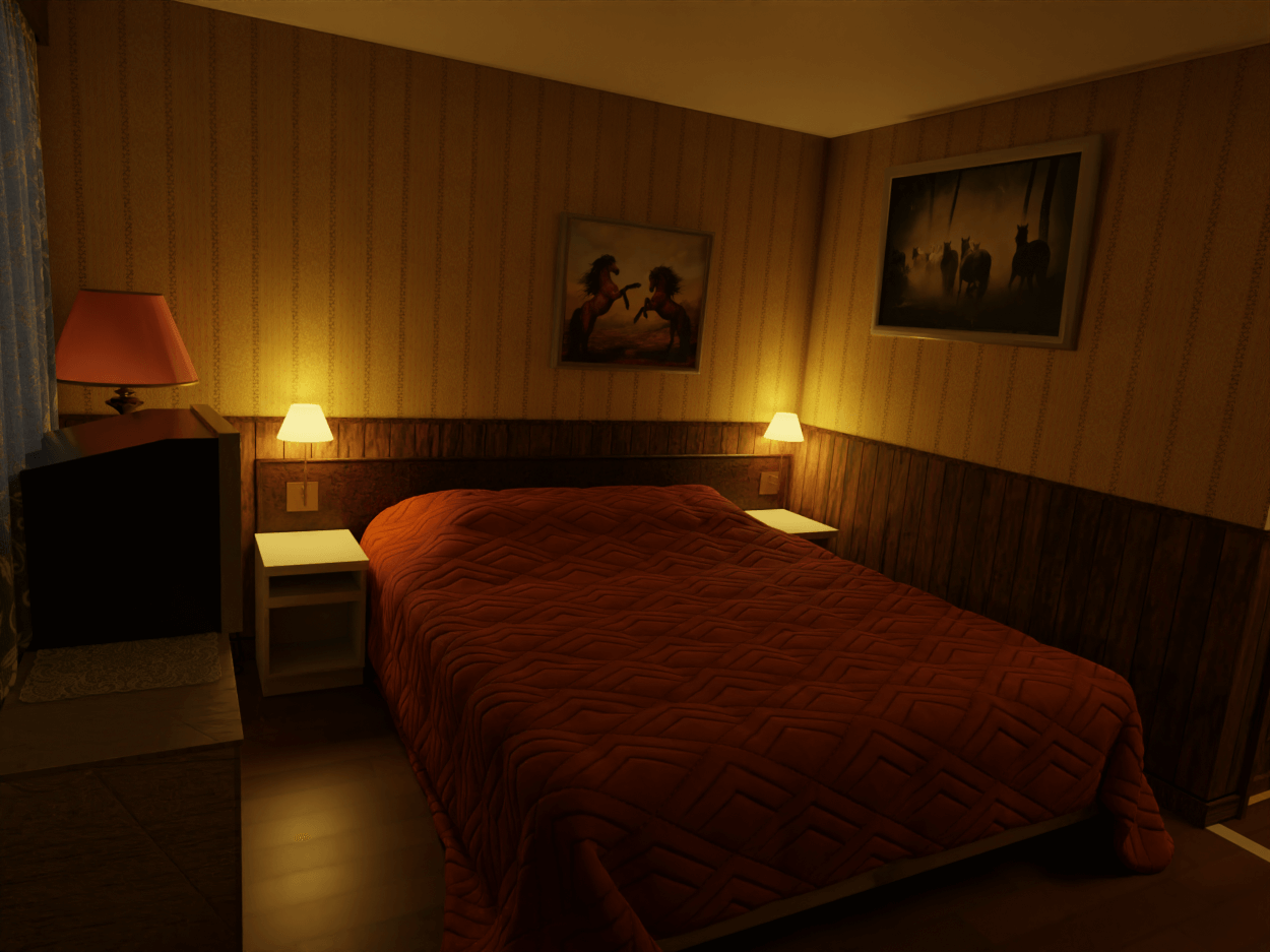 Motel Room 108 3D Render, Digital Art by ItsAllInYour