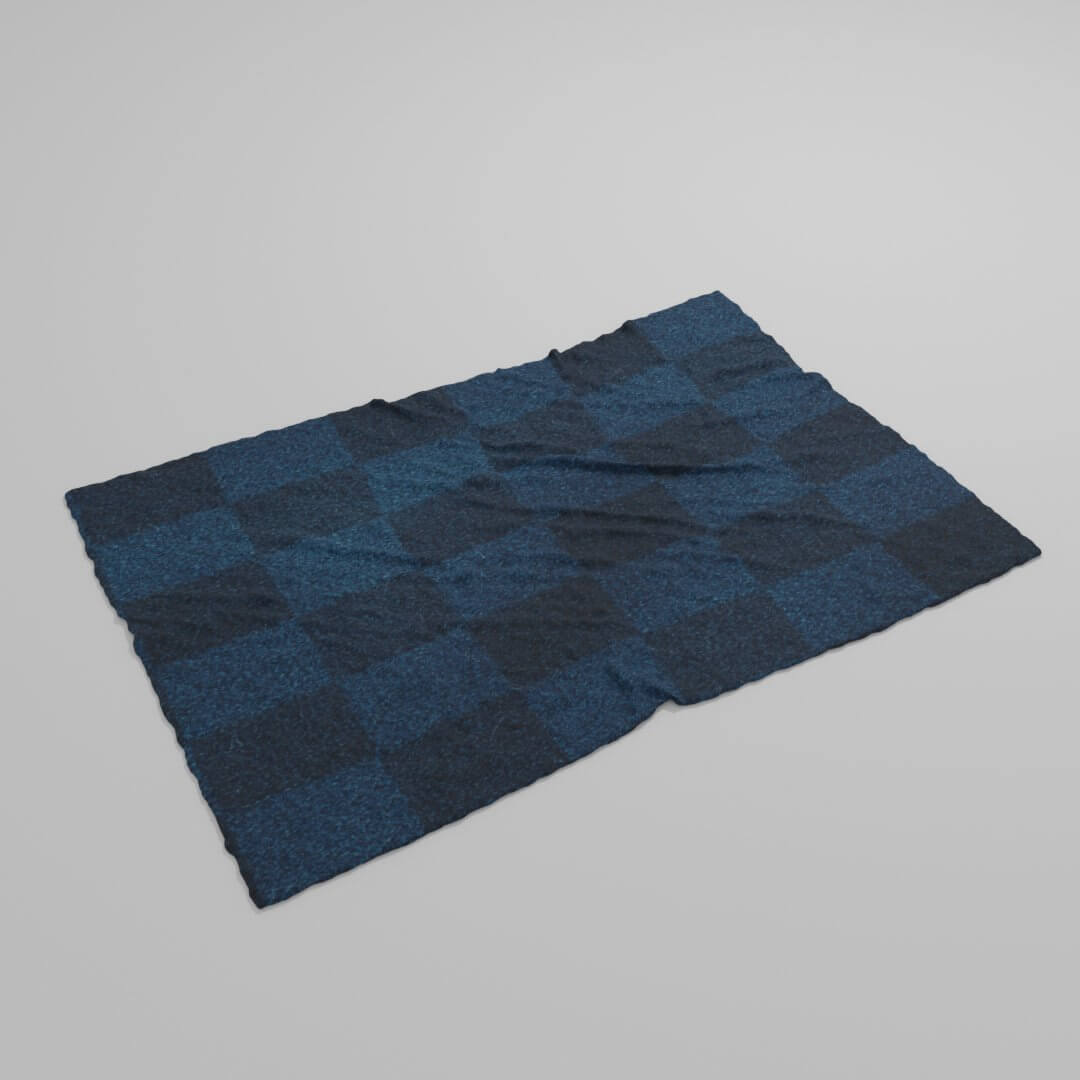 Messy Blue Rug - Free 3D Model by ItsAllInYour