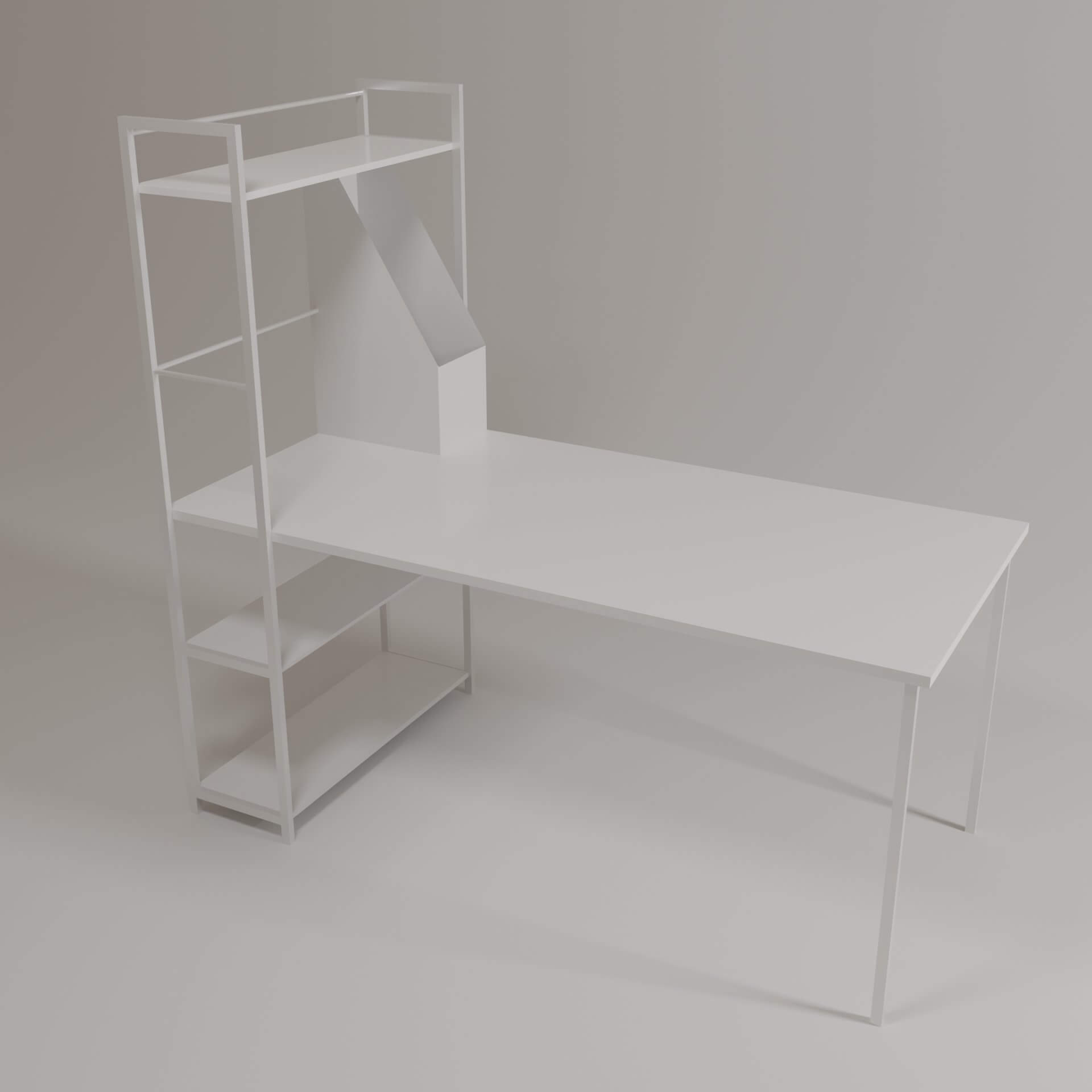 White Shelf Desk - 3D Model by ItsAllInYour
