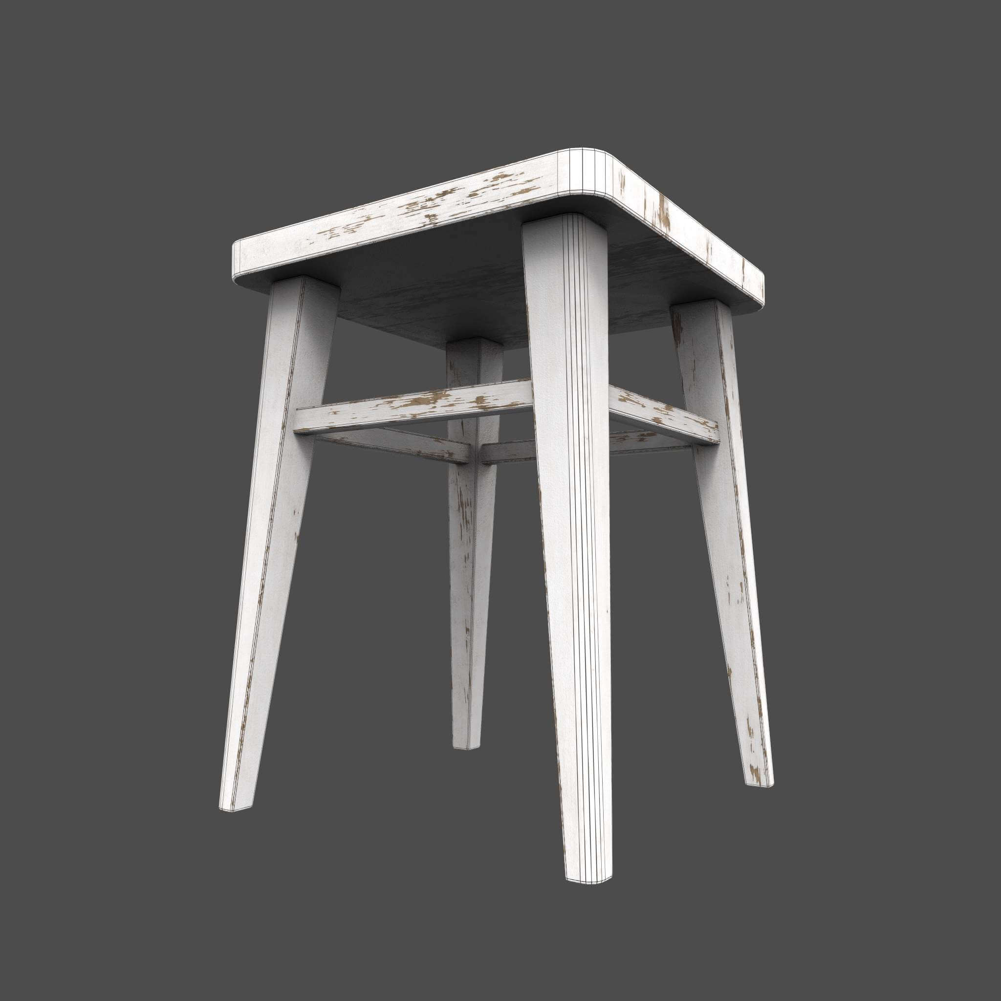 Wooden Stool - 3D Model by ivamargar
