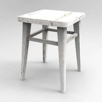 Wooden Stool - 3D Model by ivamargar