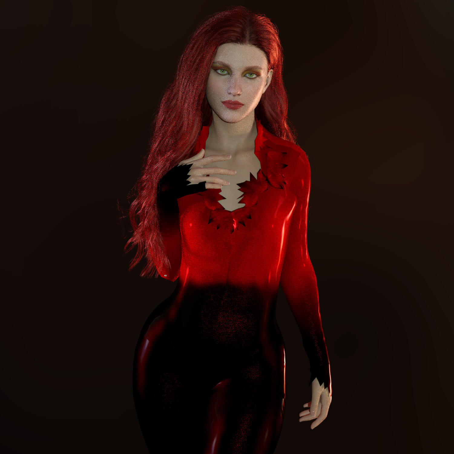 Poison Ivy Red Catsuit + Body Morph/Shape - Daz Content by Ivlover