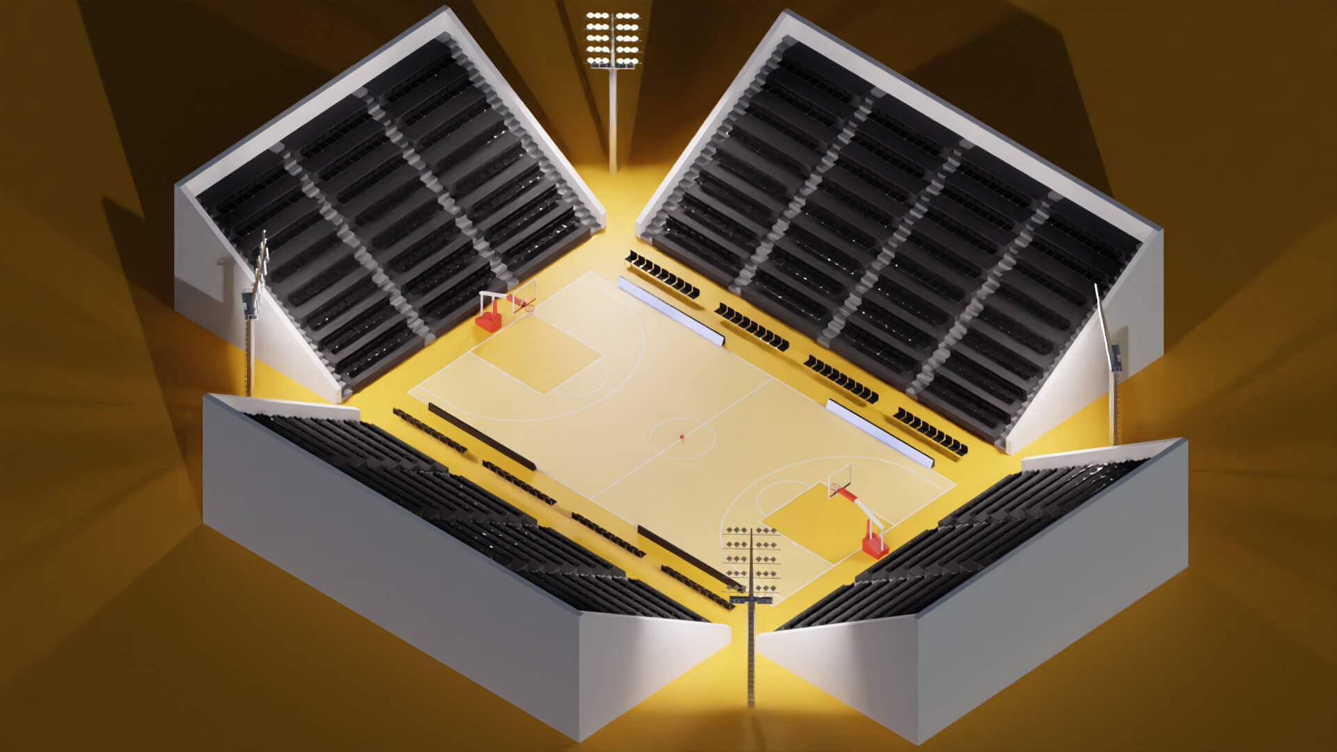 Basketball Arena - 3D Model by IzIBrizi