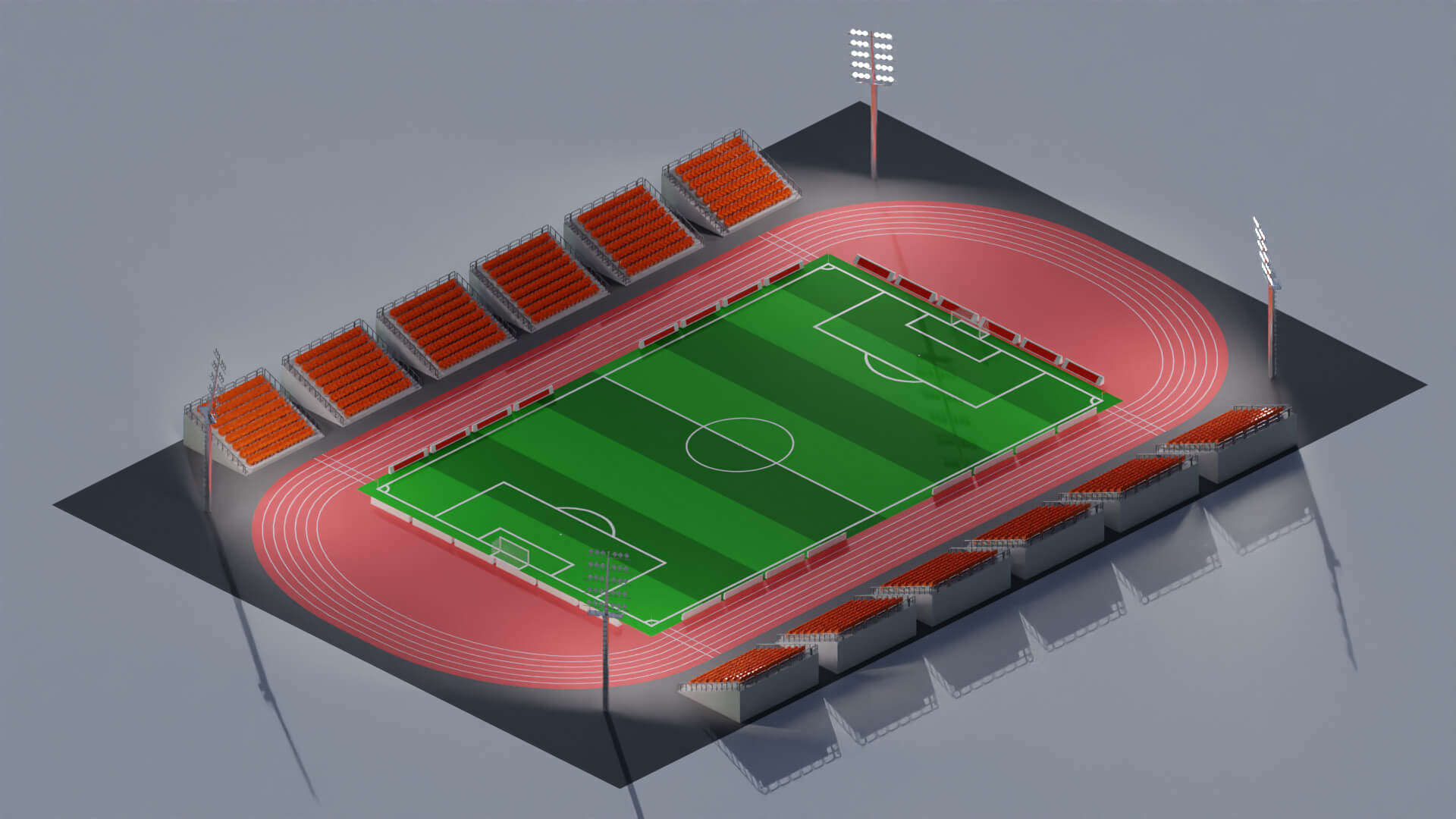 Football Soccer Stadium - 3D Model by IzIBrizi