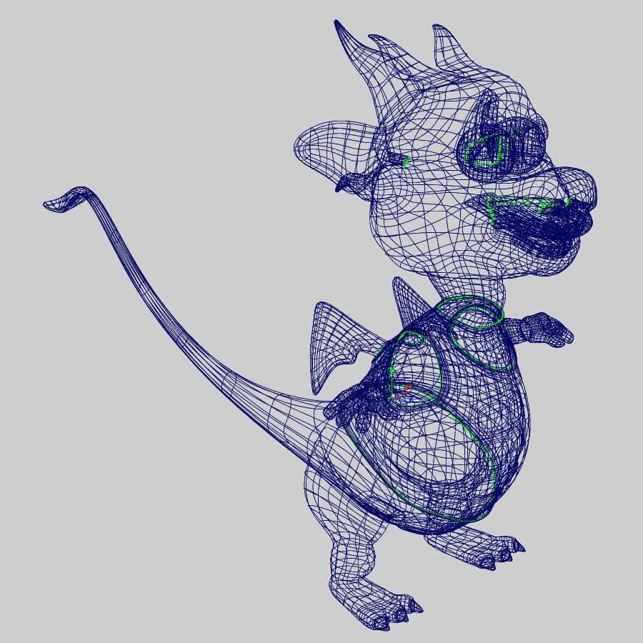 Cartoon Dragon - 3D Model by Jackdutch