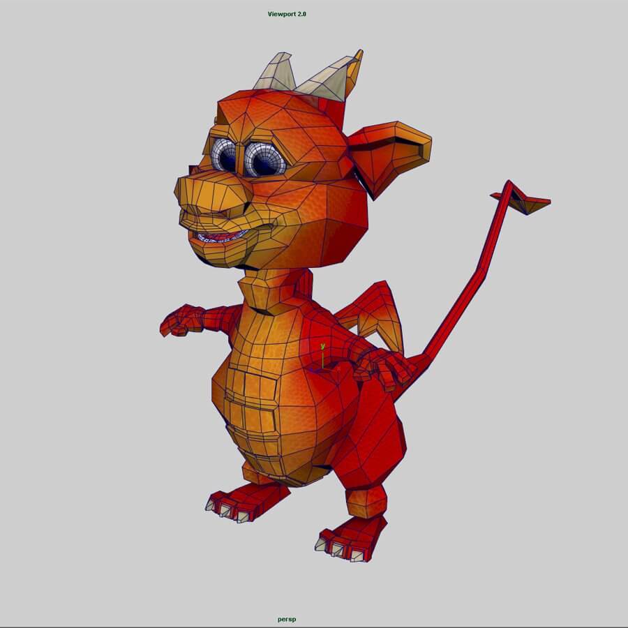 Cartoon Dragon - 3D Model by Jackdutch